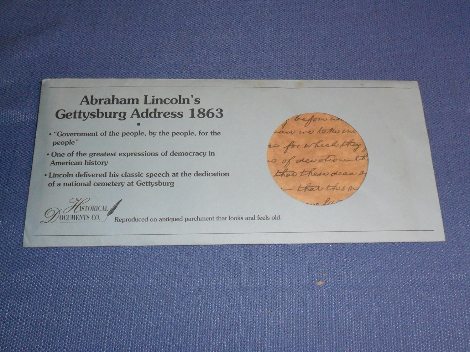 Amazon.com: Reproduction of Abraham Lincoln's 1863 Gettysburg Address ...