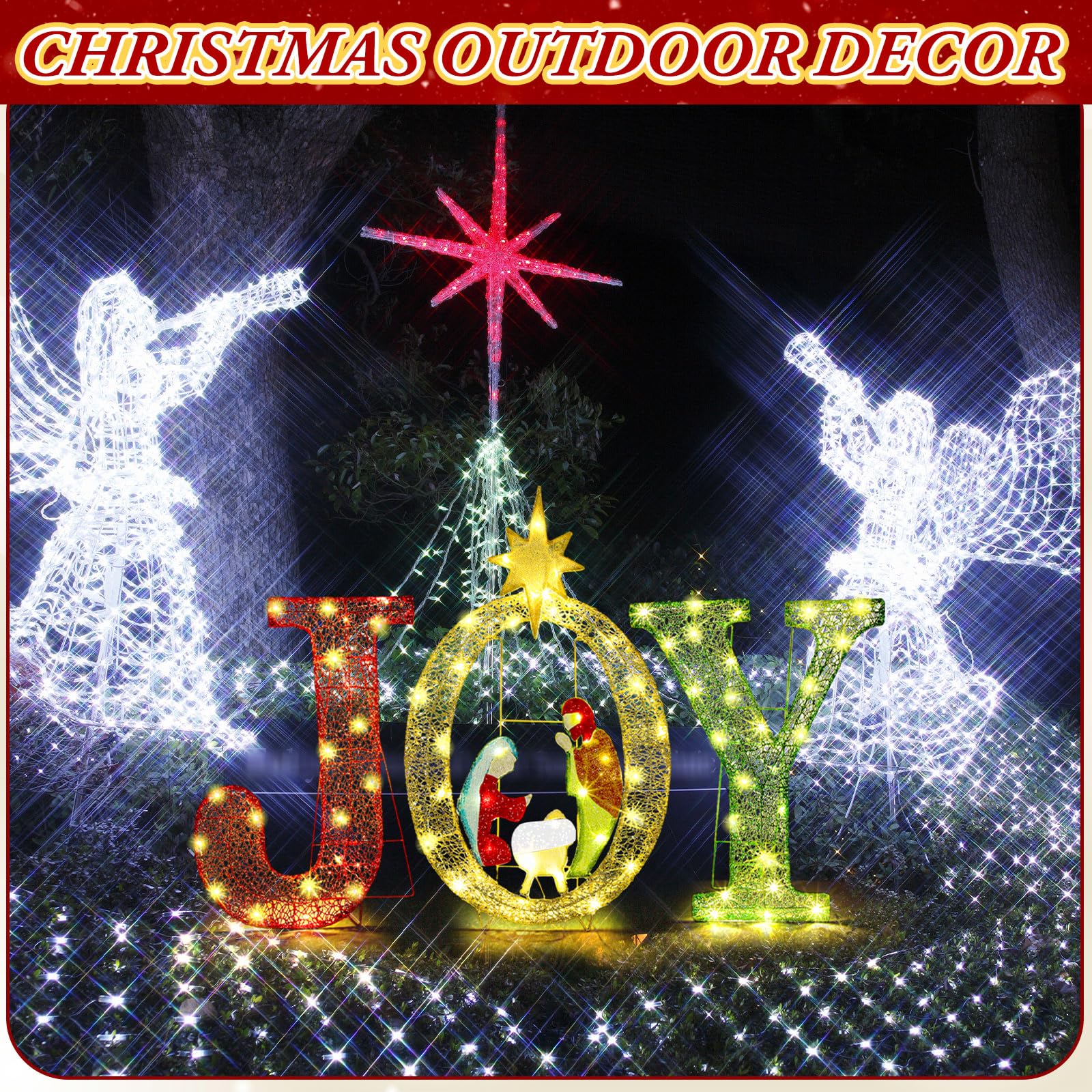 Snapklik.com : Tuanse 3 Pcs Outdoor Joy Christmas Decoration 35 Inch ...