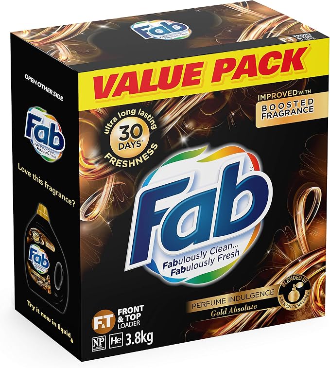 Fab Perfume Indulgence Gold Absolute Laundry Powder Detergent, 3.8 ...
