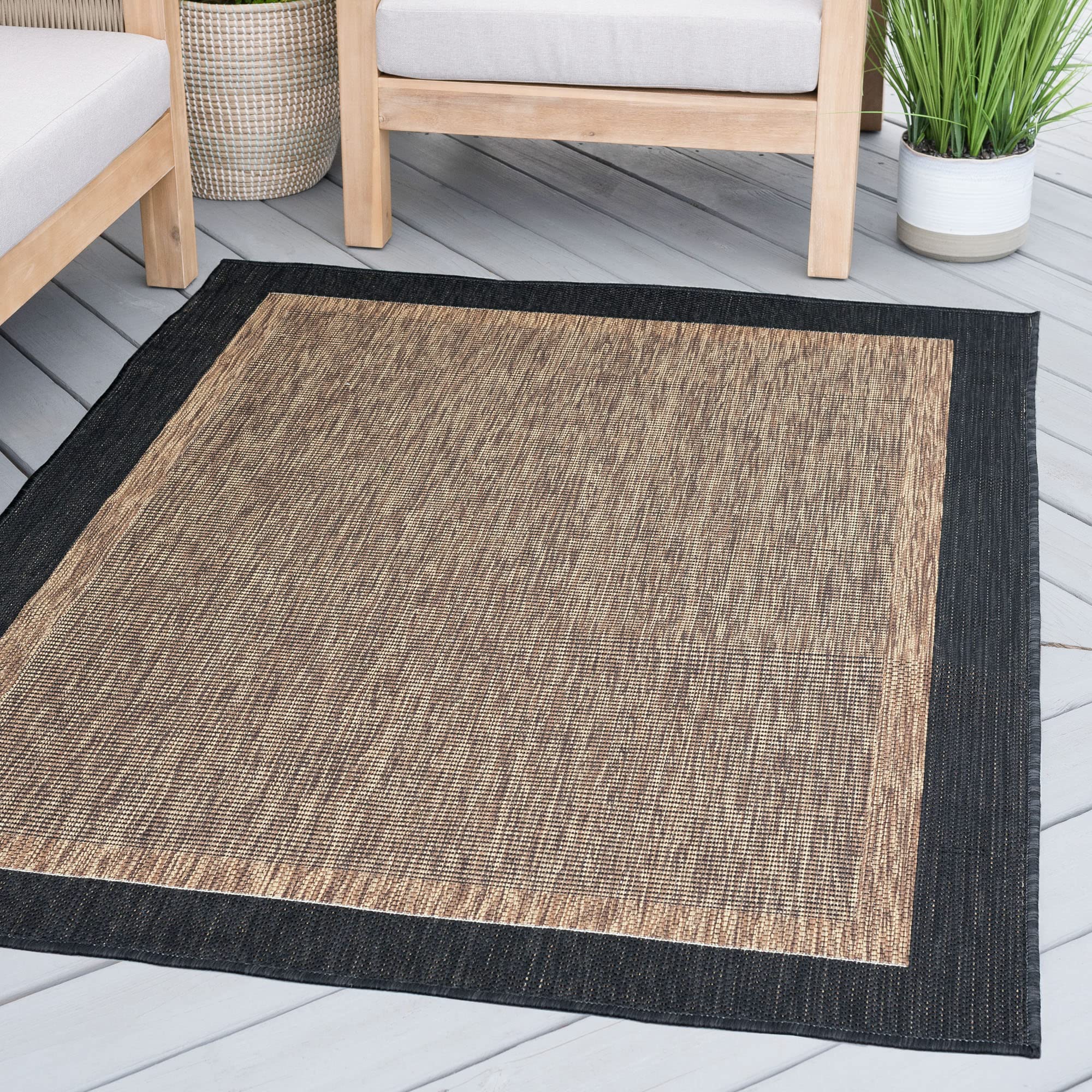 Snapklik.com : Water & Fade Resistant 8ft Round Indoor Outdoor Rug For ...