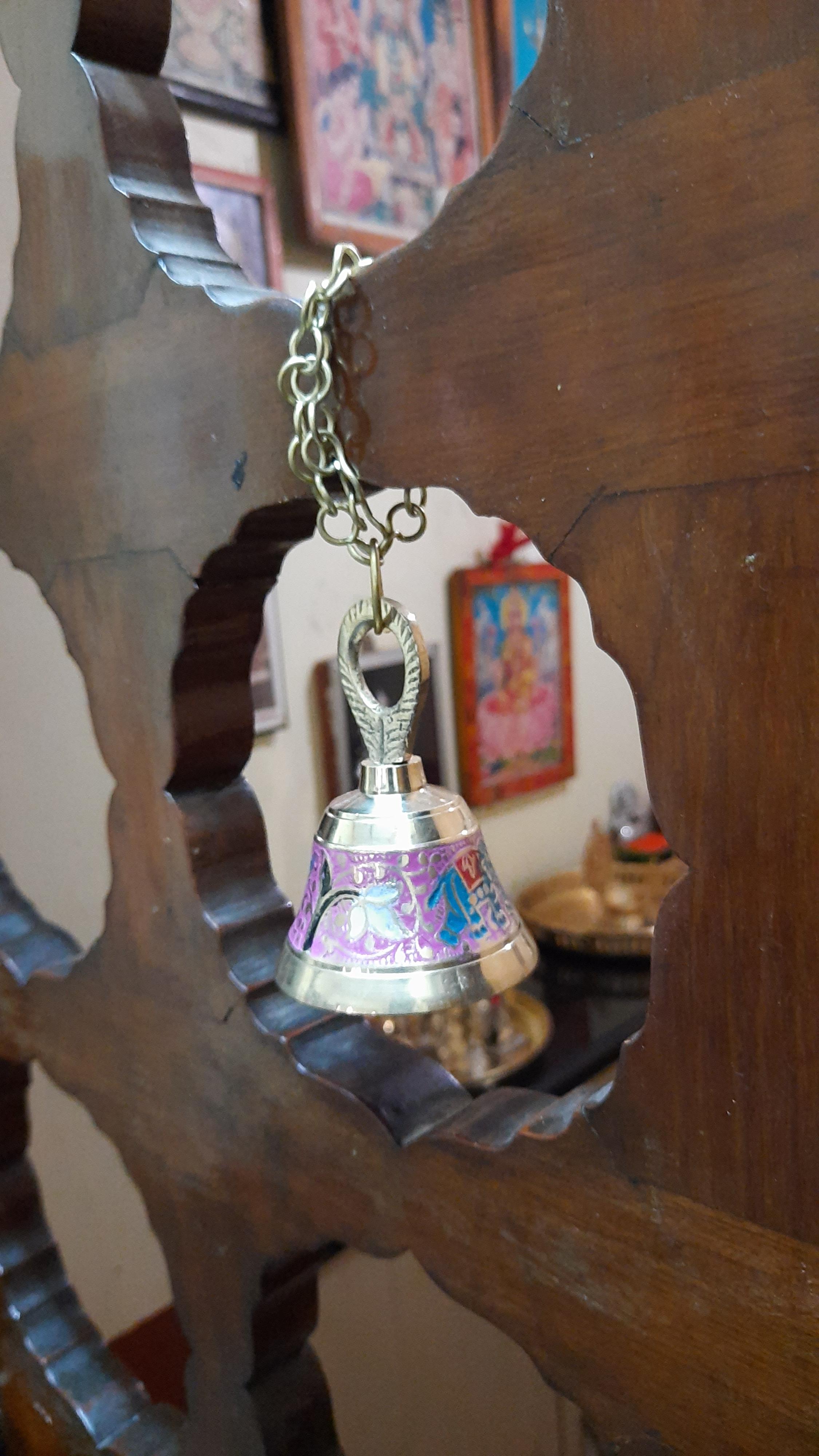 Brass Hanging Bell with Chains (Multi) : Amazon.in: Home & Kitchen