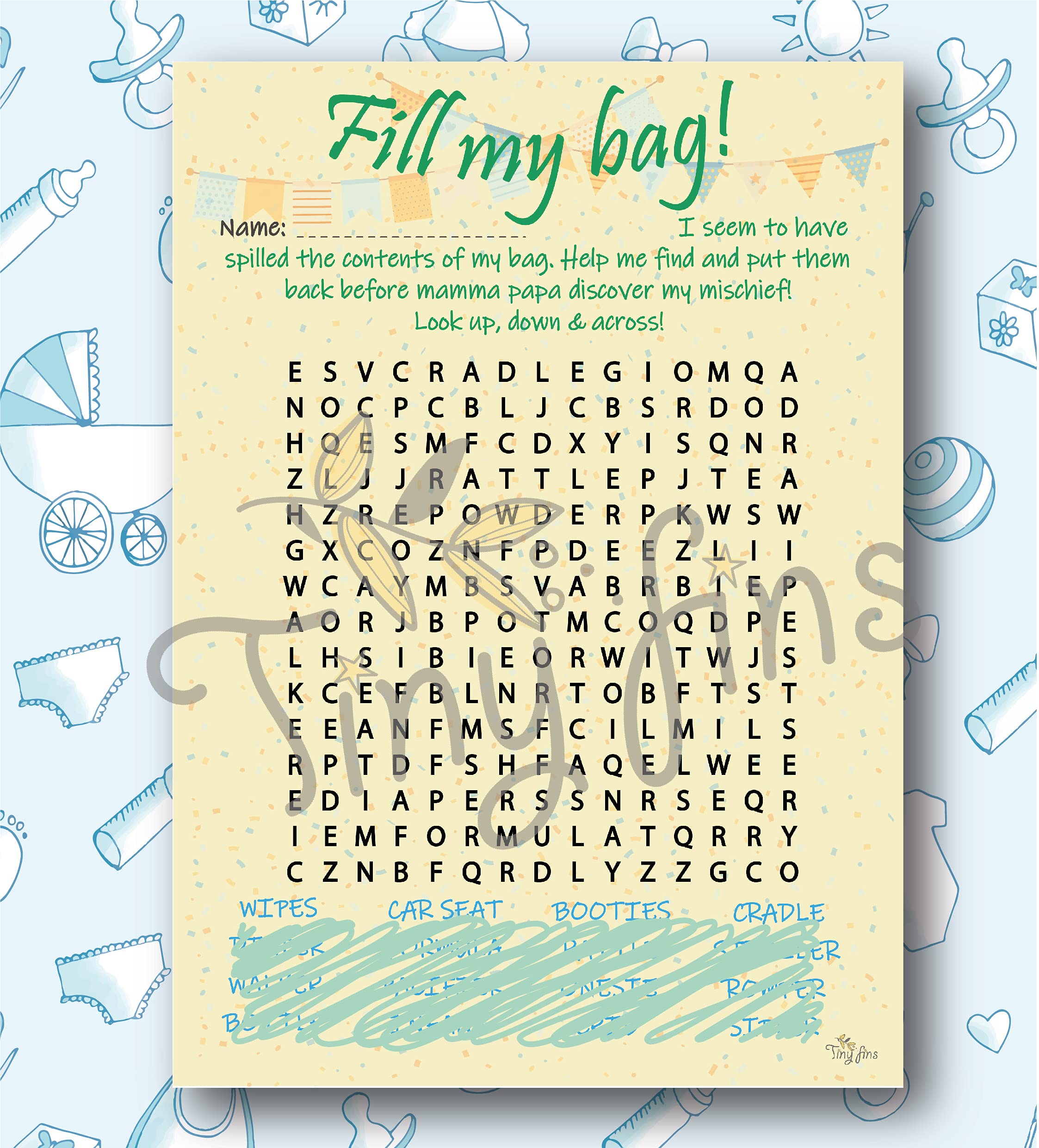 Baby Shower Word Search