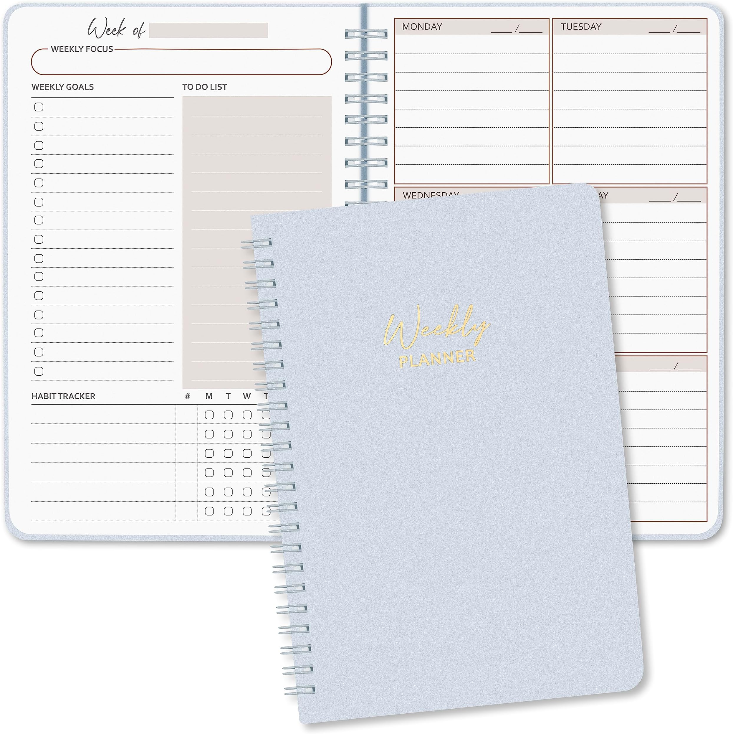 BIROYAL Weekly Planner Undated, Daily Planner, Habit Tracker Journal ...