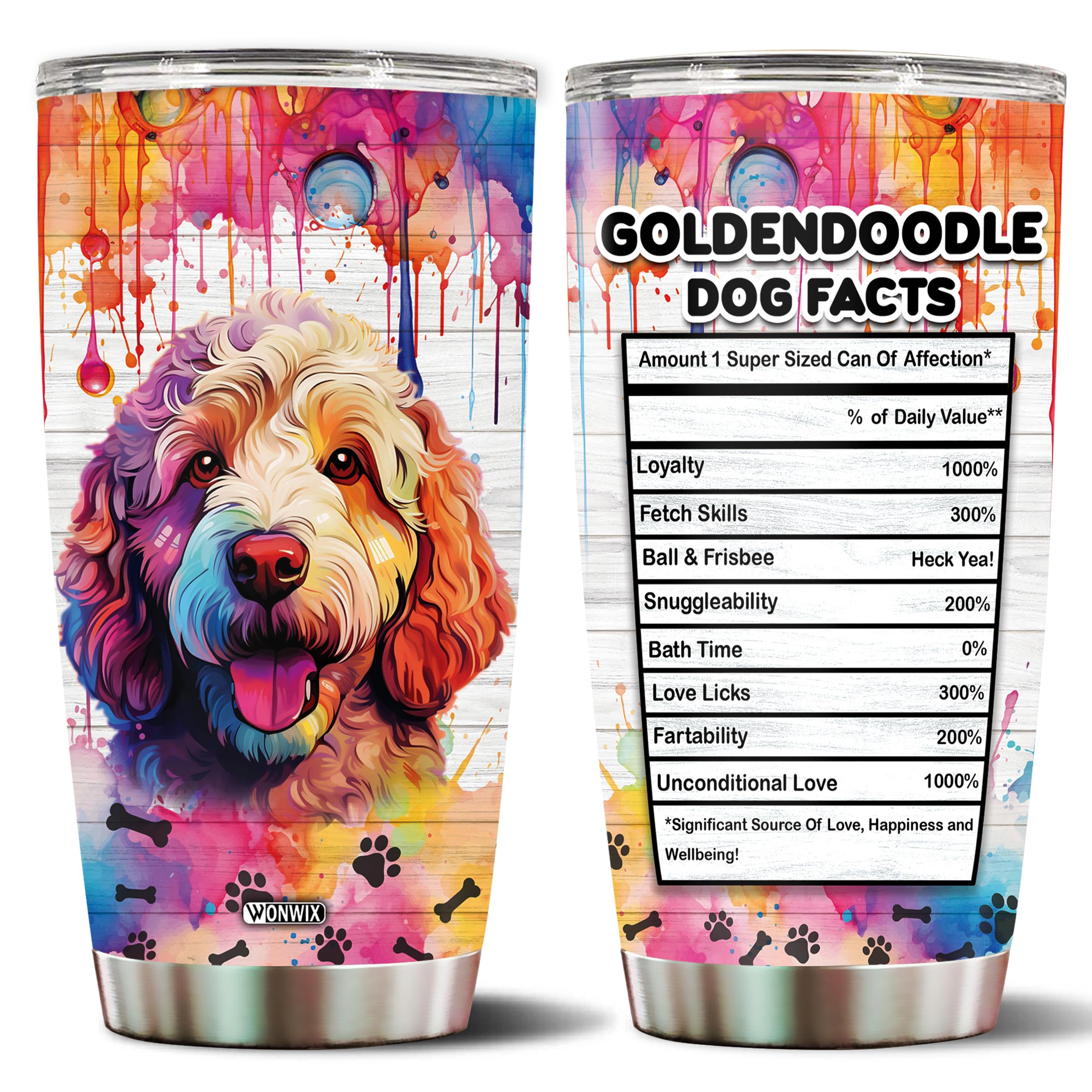 Amazon.com | WONWIX Gifts for Goldendoodle Lovers 20 Oz Stainless Steel ...