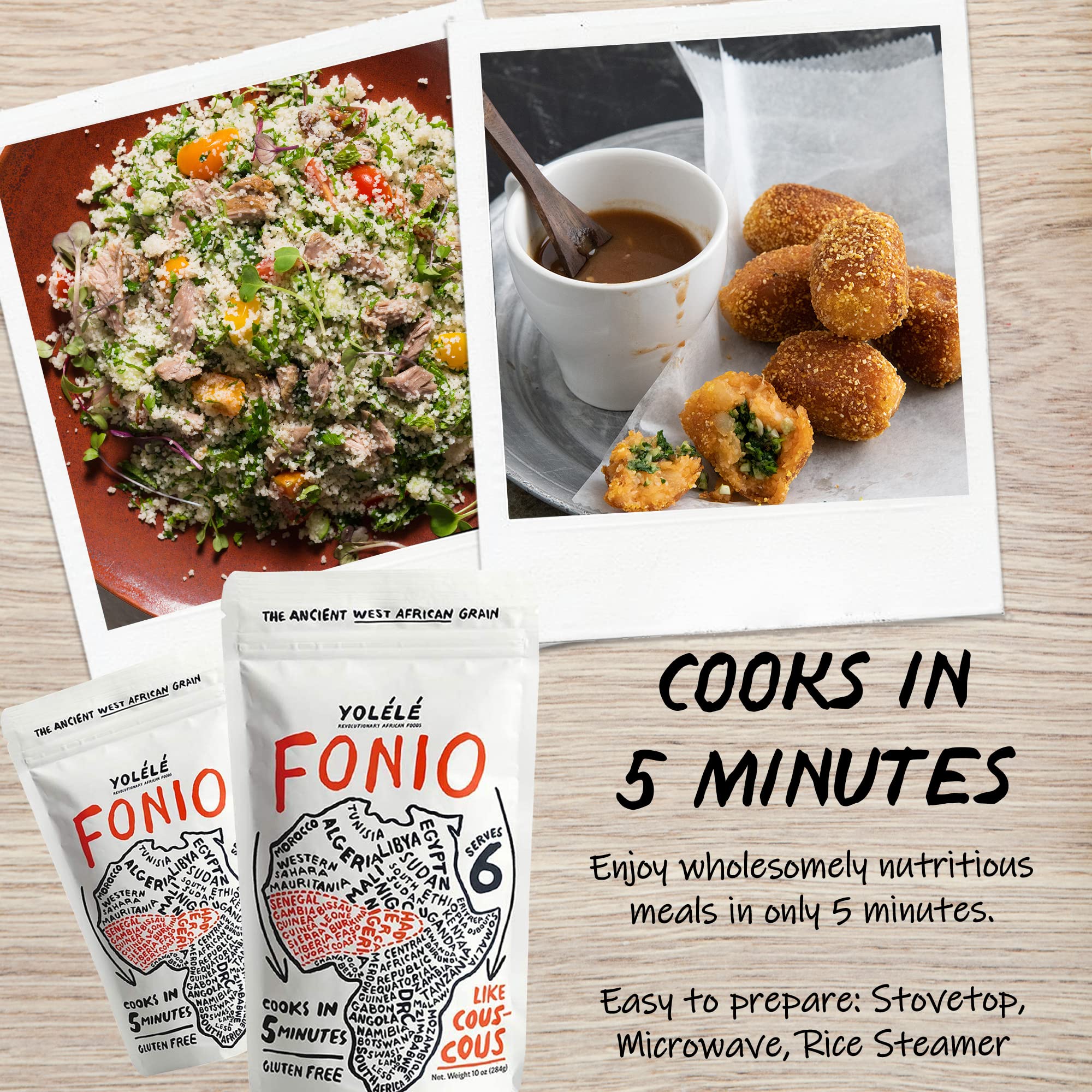 Yolele Premium Precooked Fonio African Supergrain Ancient Grains Gluten ...