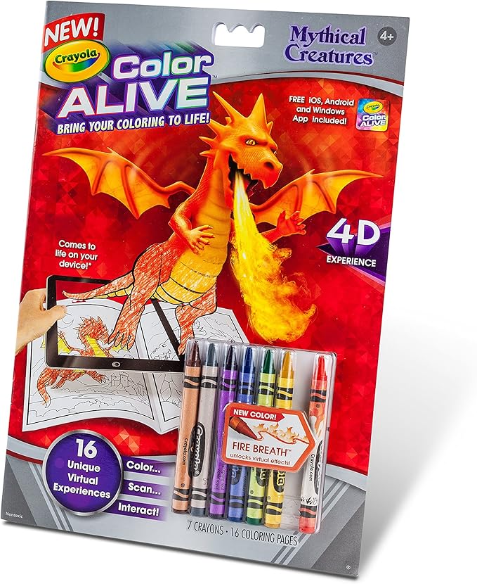 Amazon.com: Crayola Color Alive Action Coloring Pages-Mythical ...
