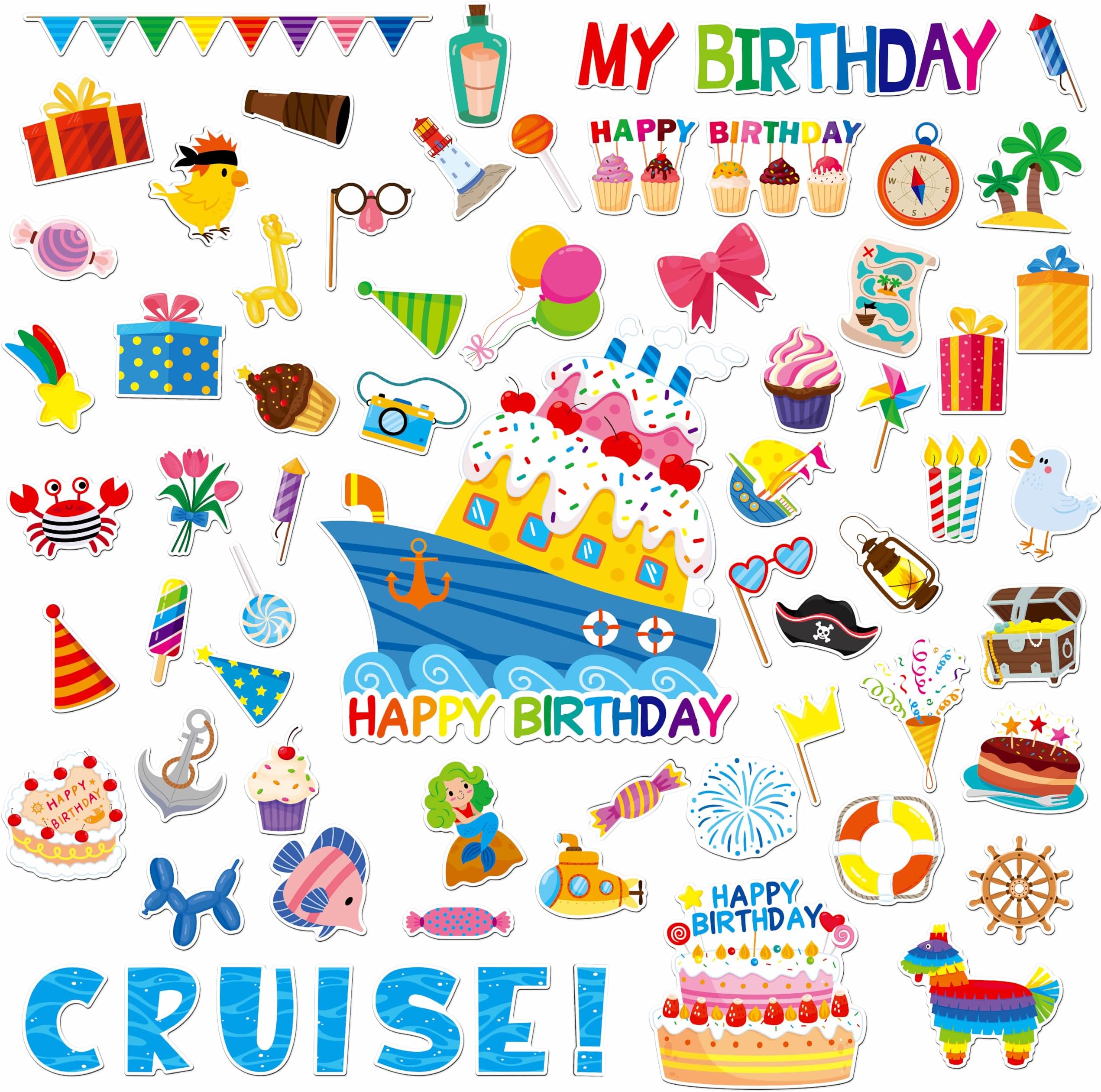 Amazon.com: Xuhal 10 Pcs Cruise Door Magnets Decorations Funny Boat ...