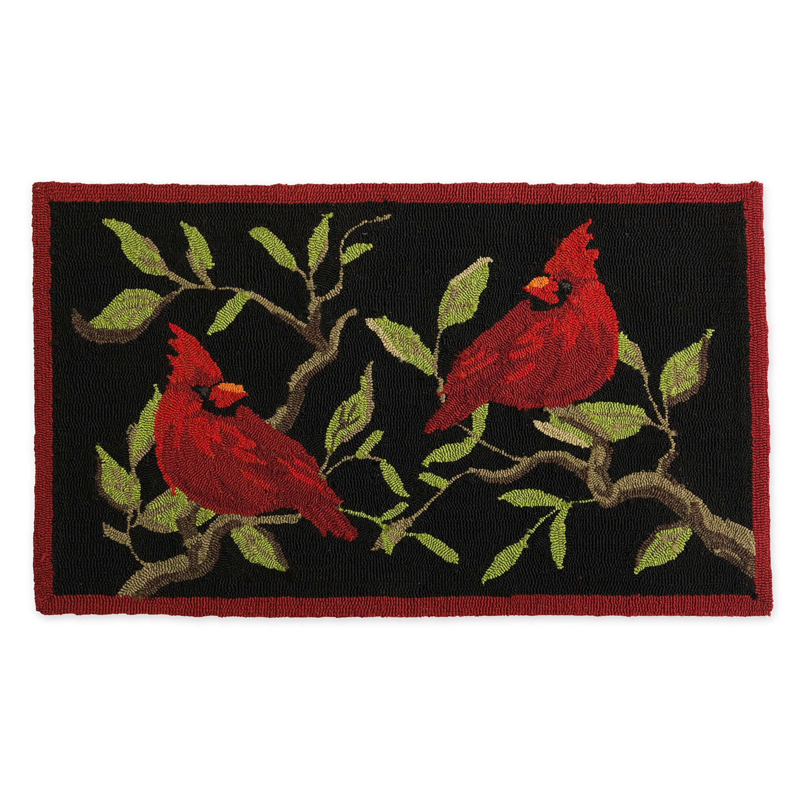 Amazon.com: Indoor/Outdoor Cardinal Accent Rug | Hand-Hooked 100% ...