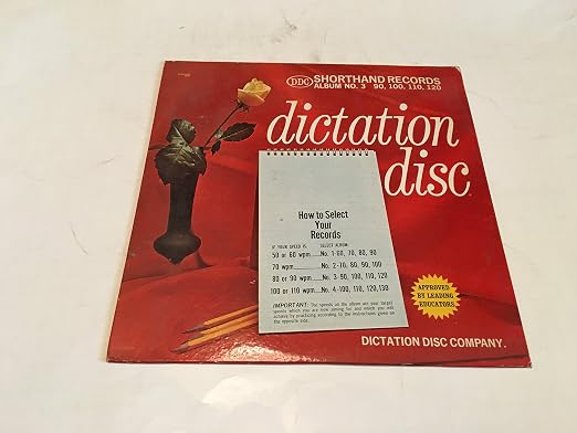Amazon.com: DICTATION DISC ALBUM NUMBER 2 VINYL LP RECORD ALBUM: CDs ...
