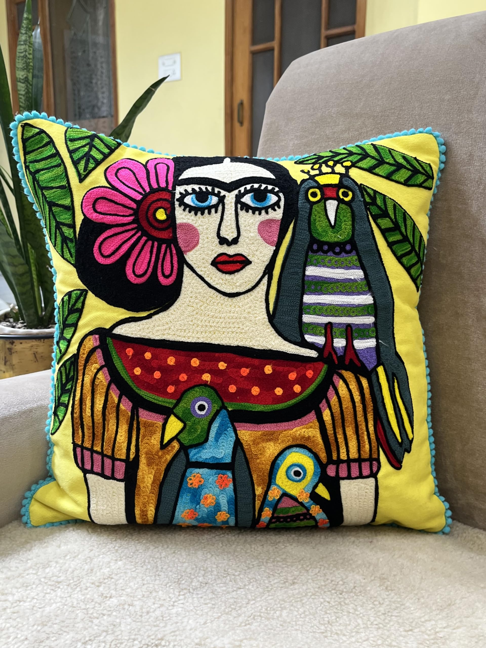 Amazon.com: RMU Authentic 16x16 Mexican Embroidered Pillow Cover ...