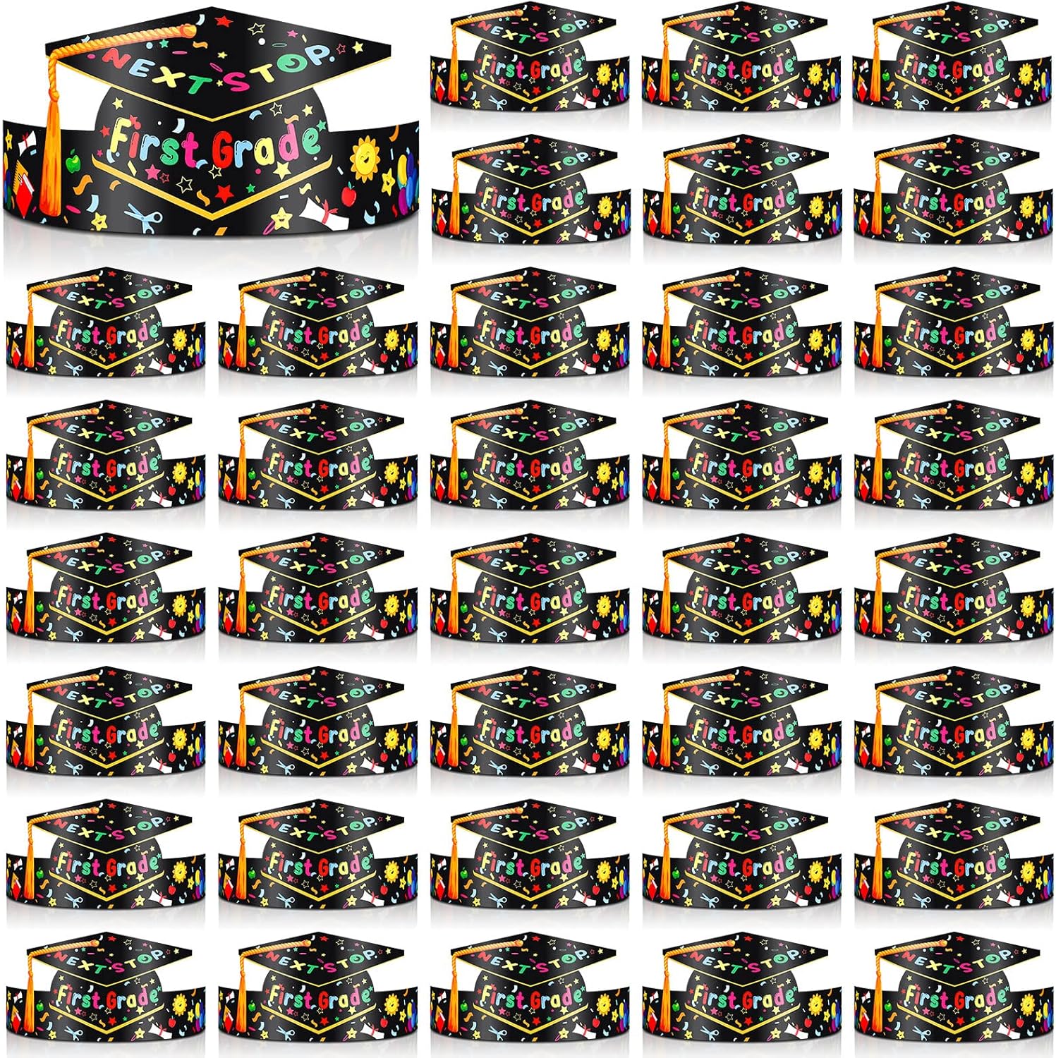 Amazon.com: Sureio 36 Pcs Preschool Paper Graduation Crown for Kids ...