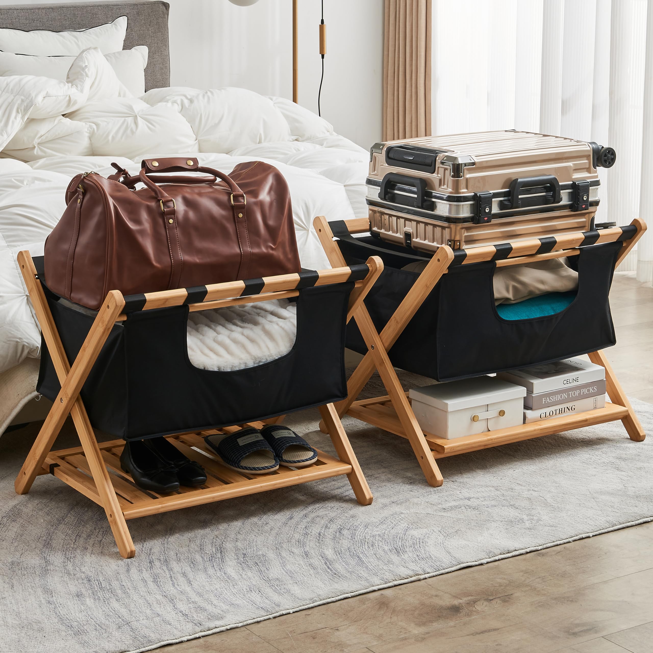 Amazon.com: Folding Luggage Rack for Guest Room - Fully Assembled ...