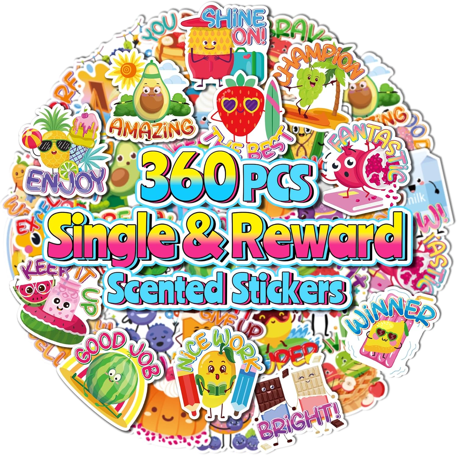 Amazon.com: 360PCS Scratch and Sniff Stickers, Large Scented Stickers ...