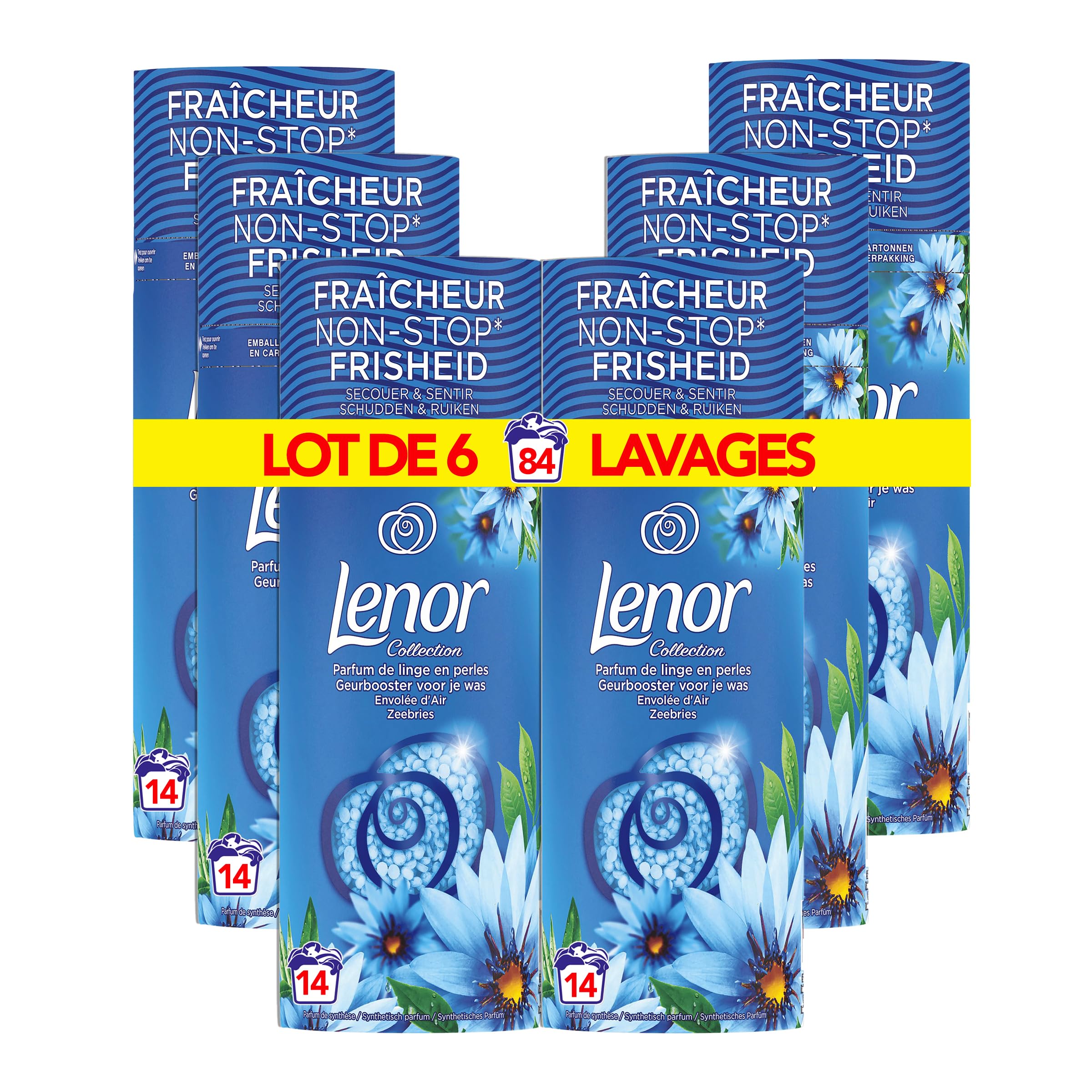 Lenor Parfum de Linge en Perles pour Lessive, 84 Lavages (165g x 6 ...