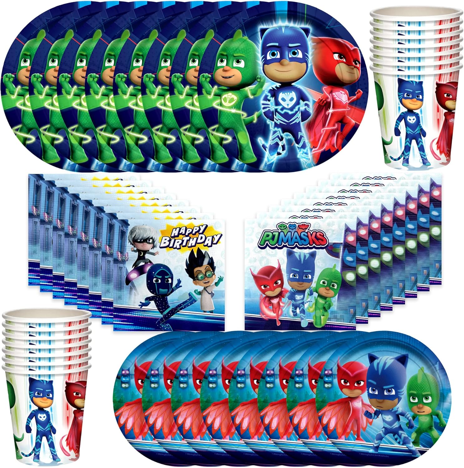Amazon.com: Treasures Gifted Officially Licensed PJ Masks Birthday Decorations - Serves 24 ...