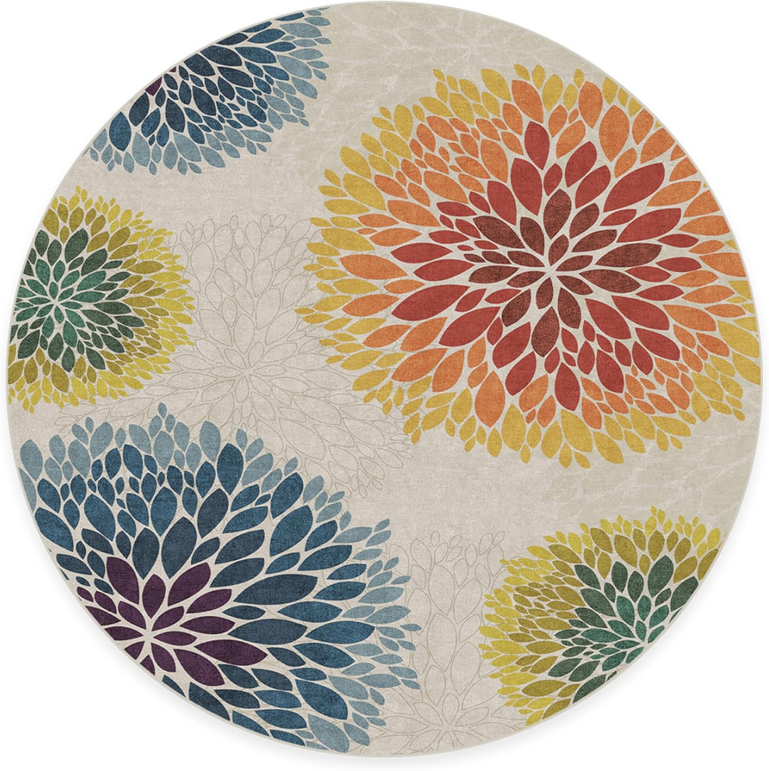 Amazon.com: RUGGABLE Washable Area Rug – Floral Medallion Multicolor 6 ...