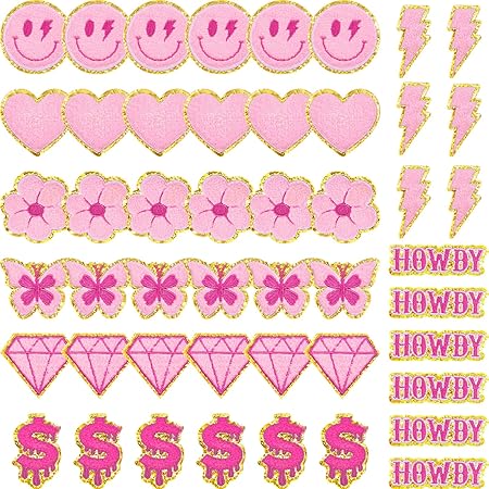 Amazon.com: 48 Pcs Iron on Patches Self Adhesive Chenille Patches for ...
