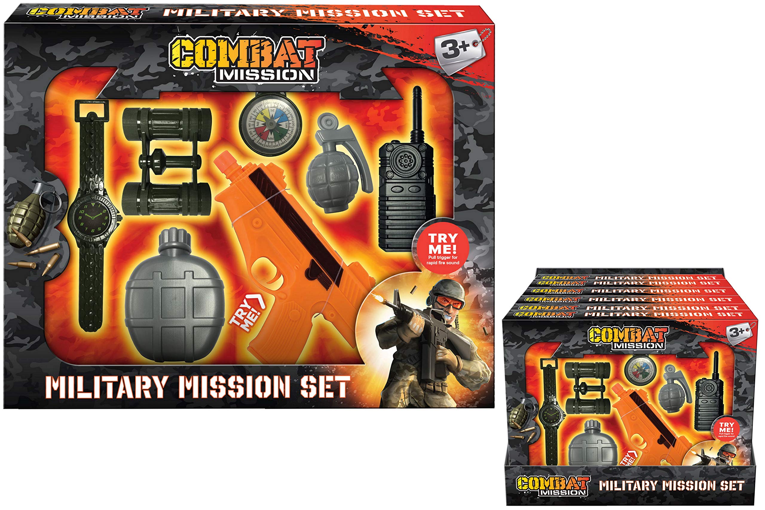 Buy KandyToys Combat Mission 7 Piece Army Play Set with Radio Grenades ...