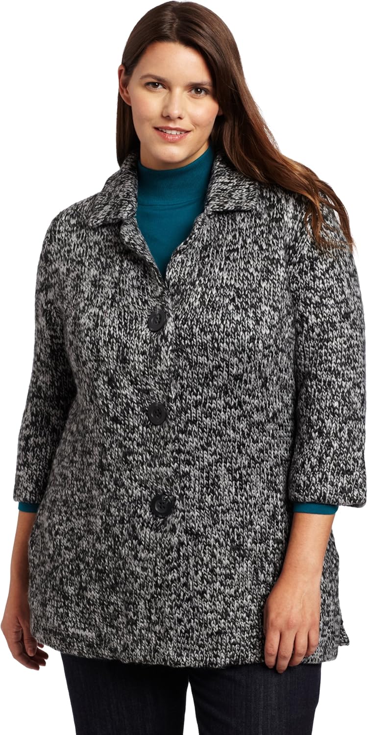 Amazon.com: Pendleton Women's Plus Size Three Quarter Sleeve Sweater ...