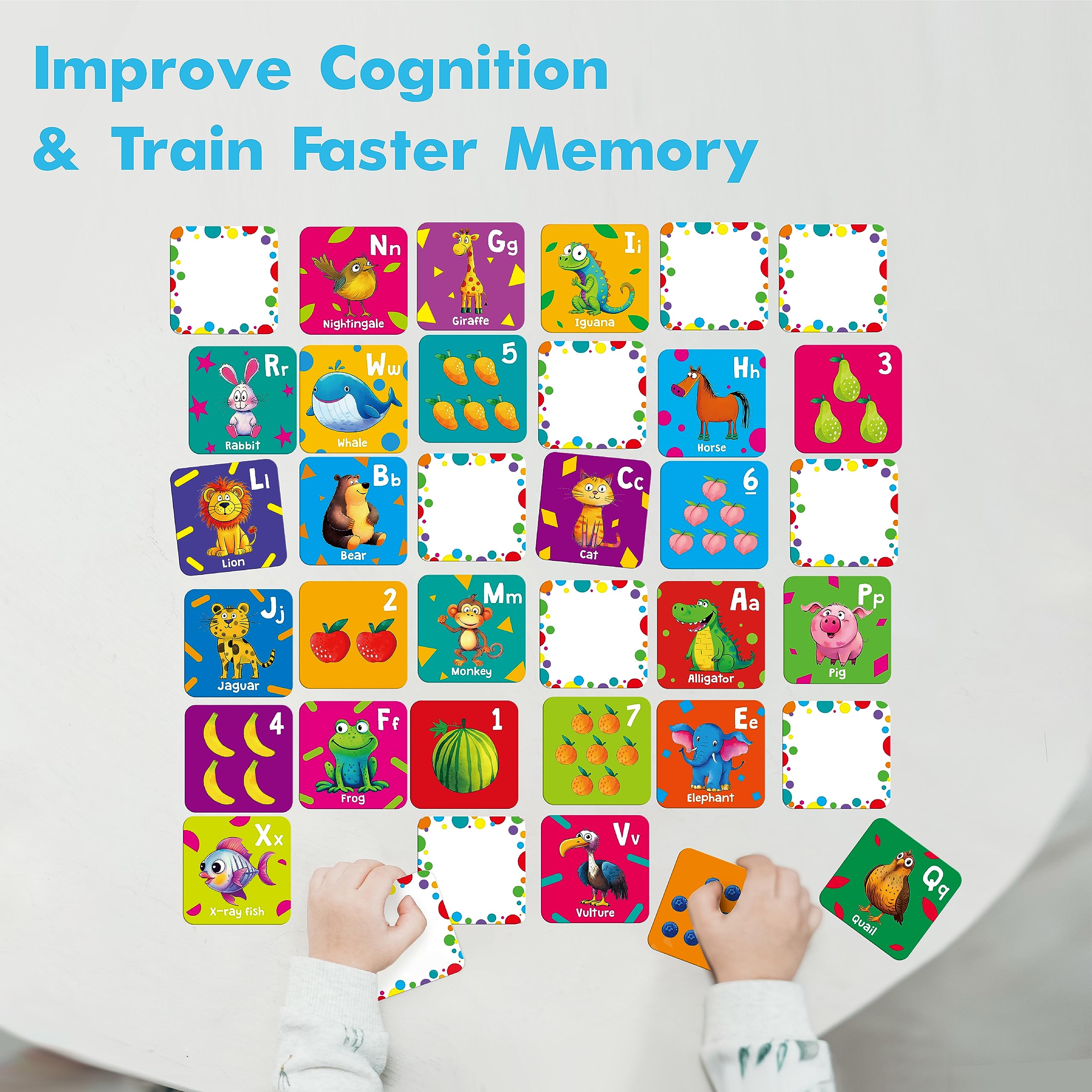 Snapklik.com : 72 PCS Memory Matching Game, Alphabet & Numbers Matching ...
