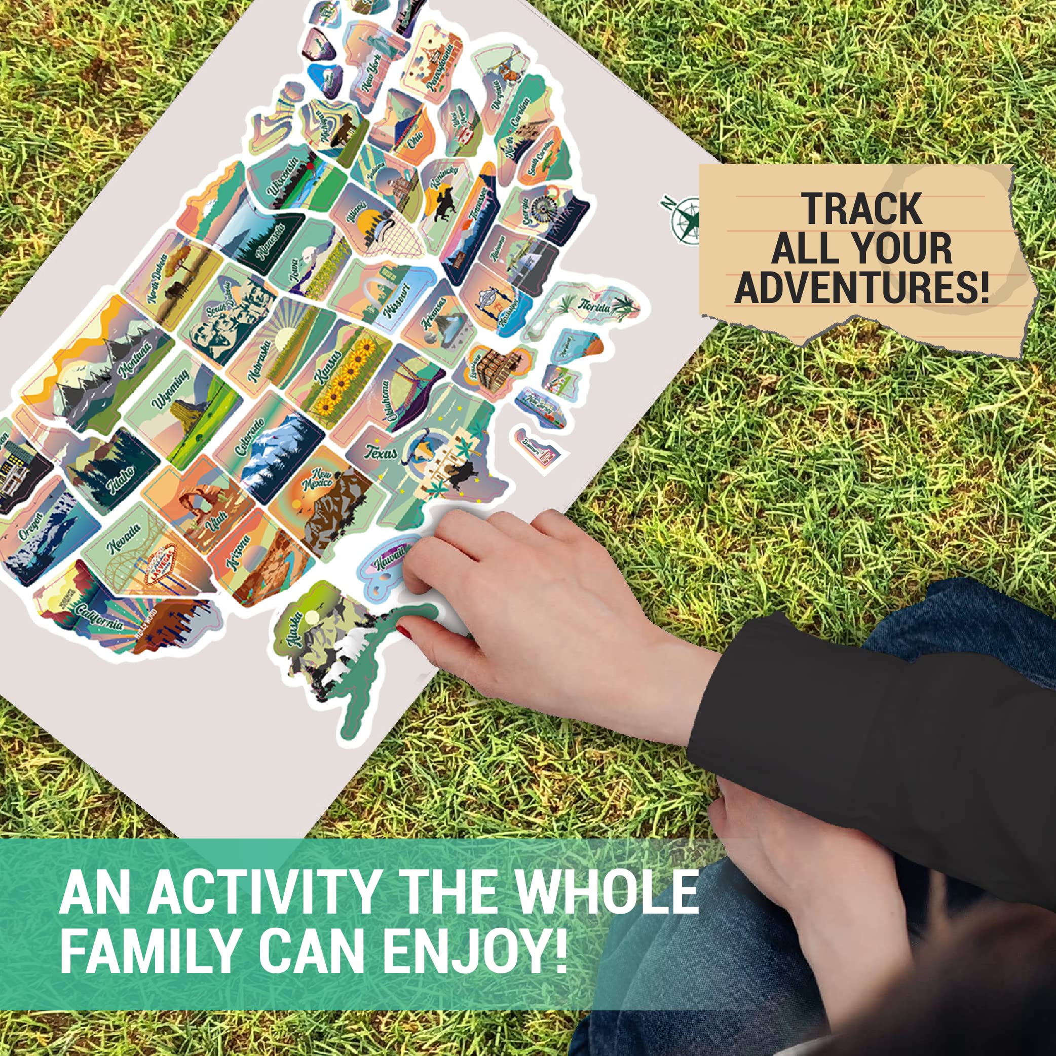 Snapklik.com : RV Map Of States Visited V20 LATCHIT 21” X 15” States ...