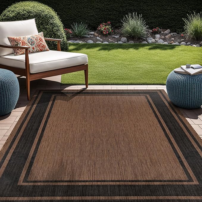 Amazon.com: Beverly Rug Outdoor Rug 8x10 Modern Bordered Area Rugs for ...