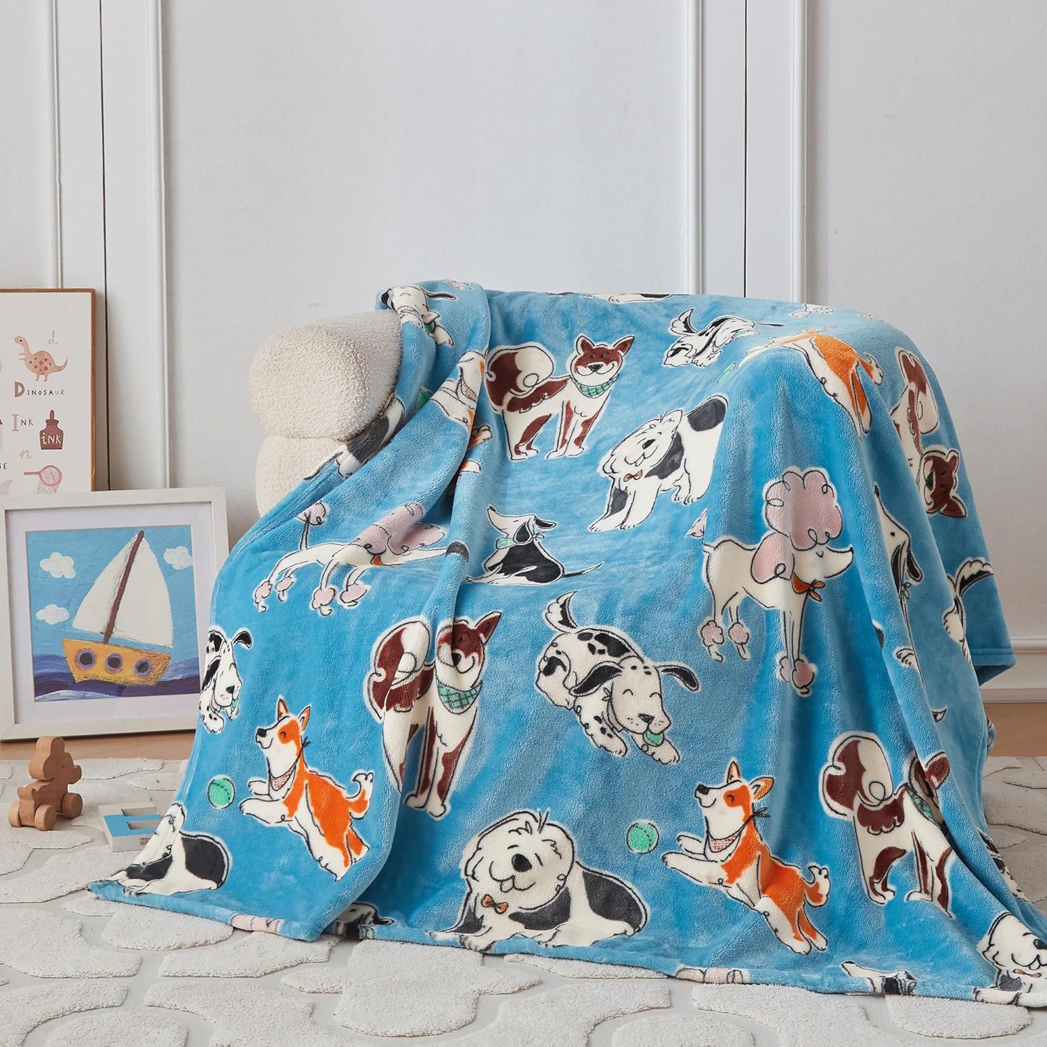 Amazon.com: COOVA Kids Throw Blanket 50x60 Inch - Cartoon Fleece Throw ...