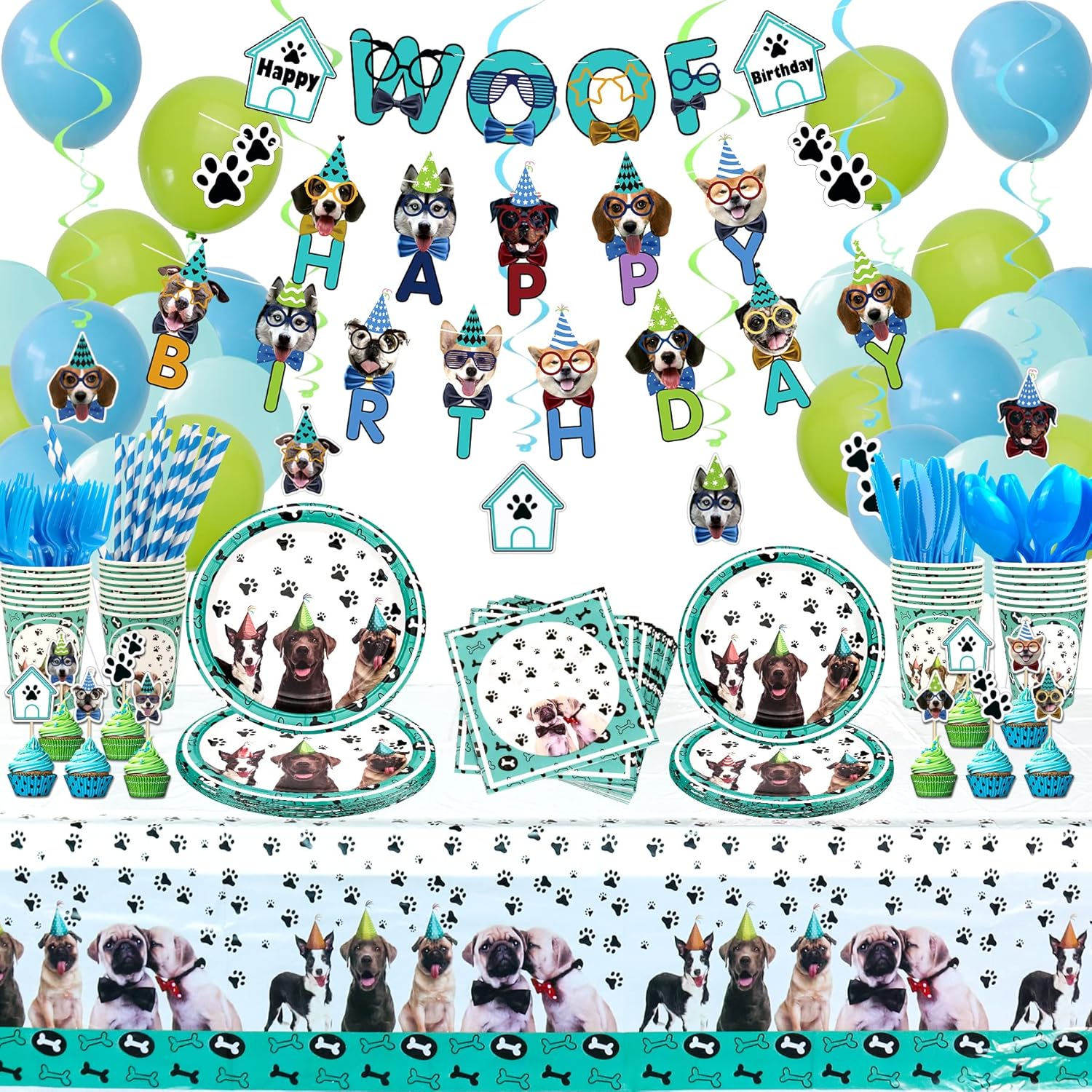 Amazon.com: Dog Party Decoration, Dog Party Supplies Doggy Theme ...