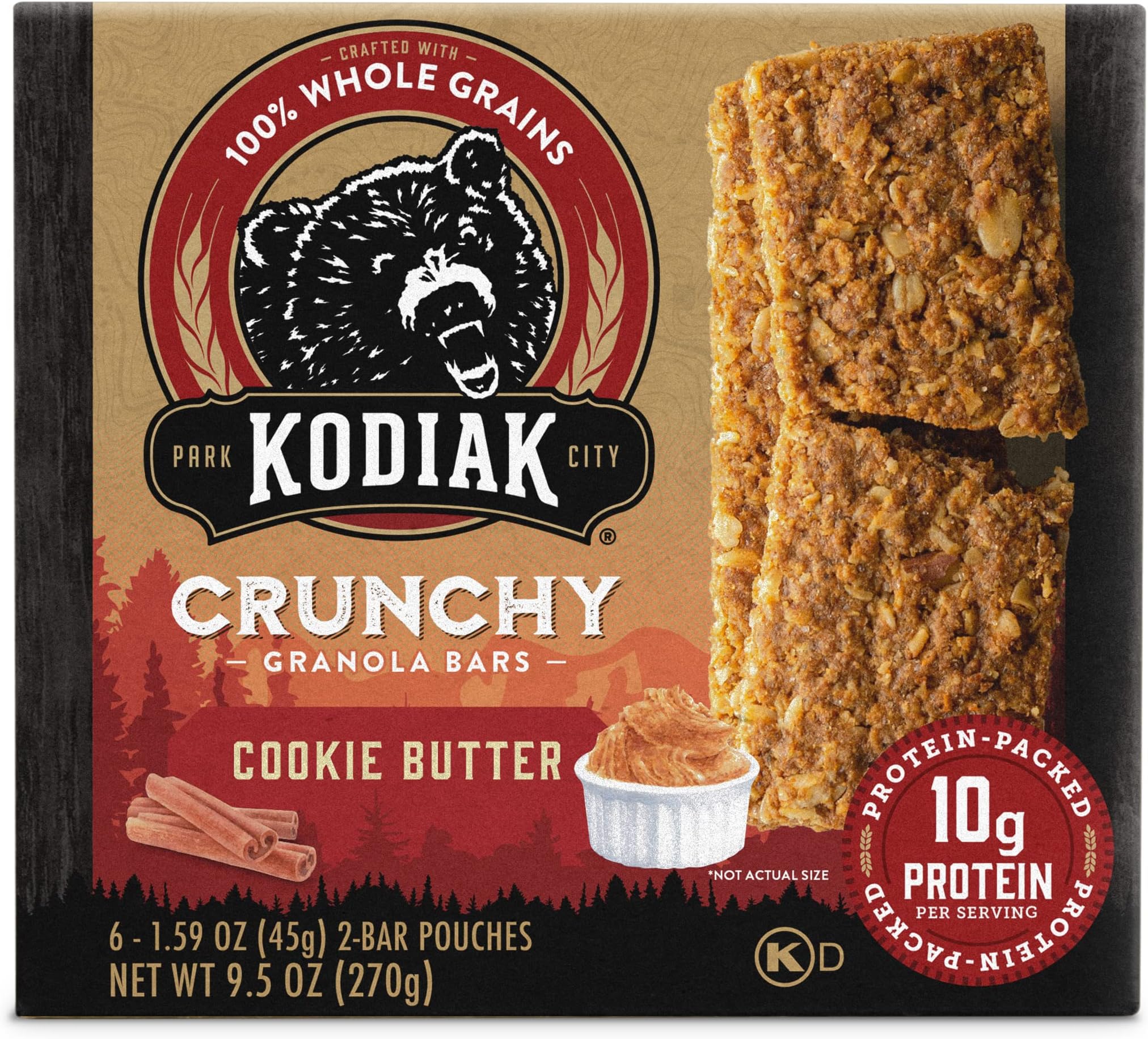 Amazon.com: Kodiak Cakes Crunchy Granola Snack Bars, Cookie Butter ...