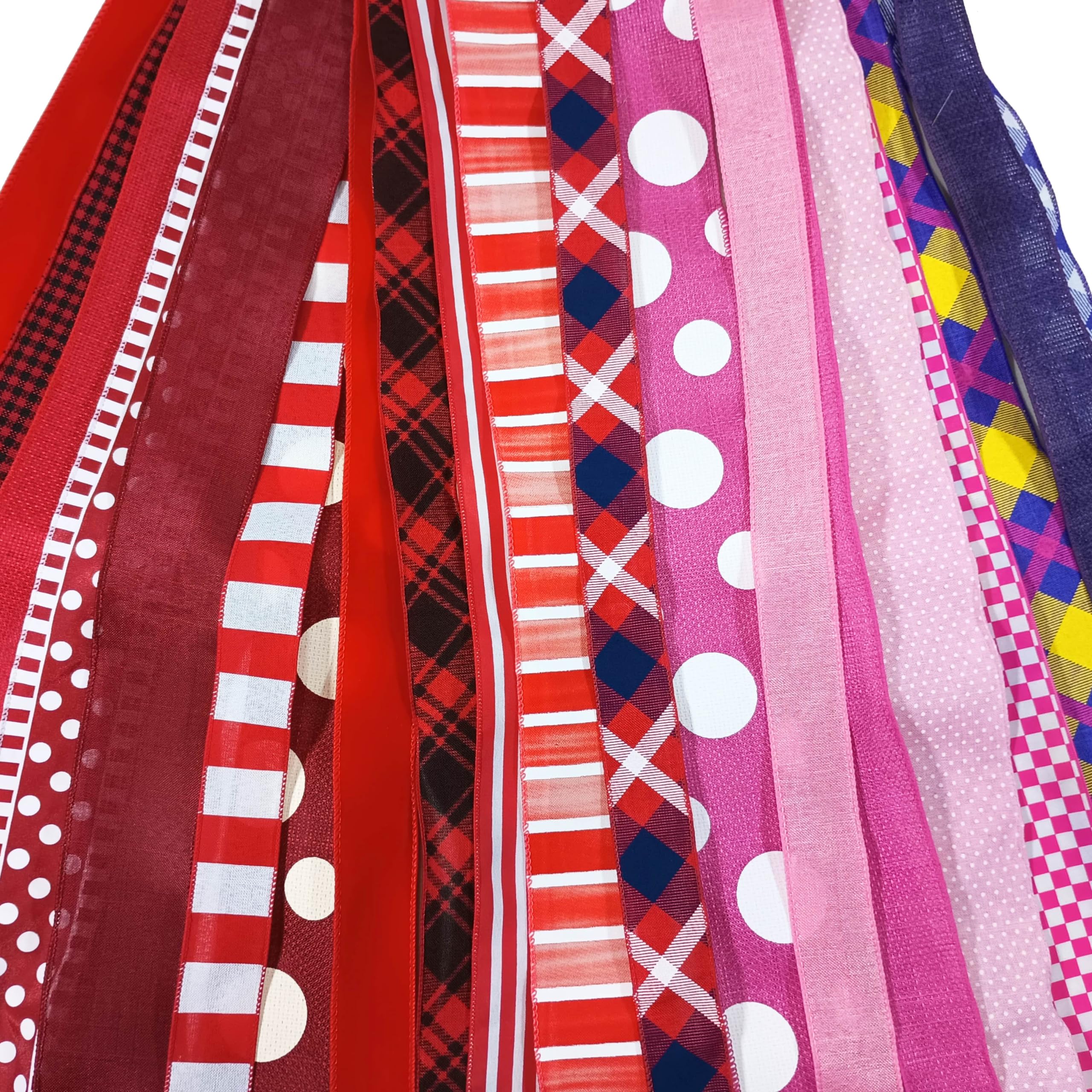 Amazon.com: 20 Yards Assorted Fabric Wired Edge Ribbon 1.5” and 2.5 ...