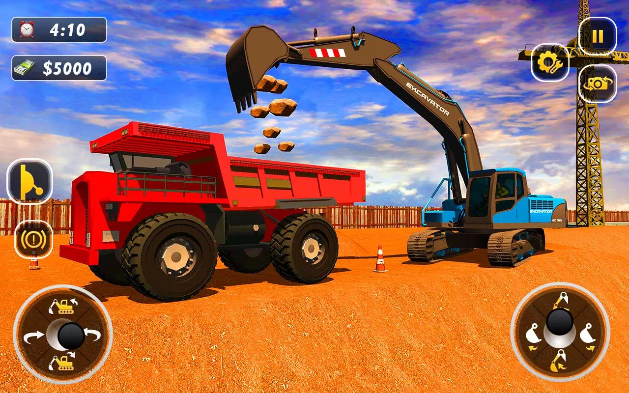 Heavy Excavator Simulator Crane Game: City Construction Road Builder ...
