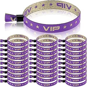 Amazon.com: Ecation 100 Pack VIP Wristbands for Events Cloth Event ...