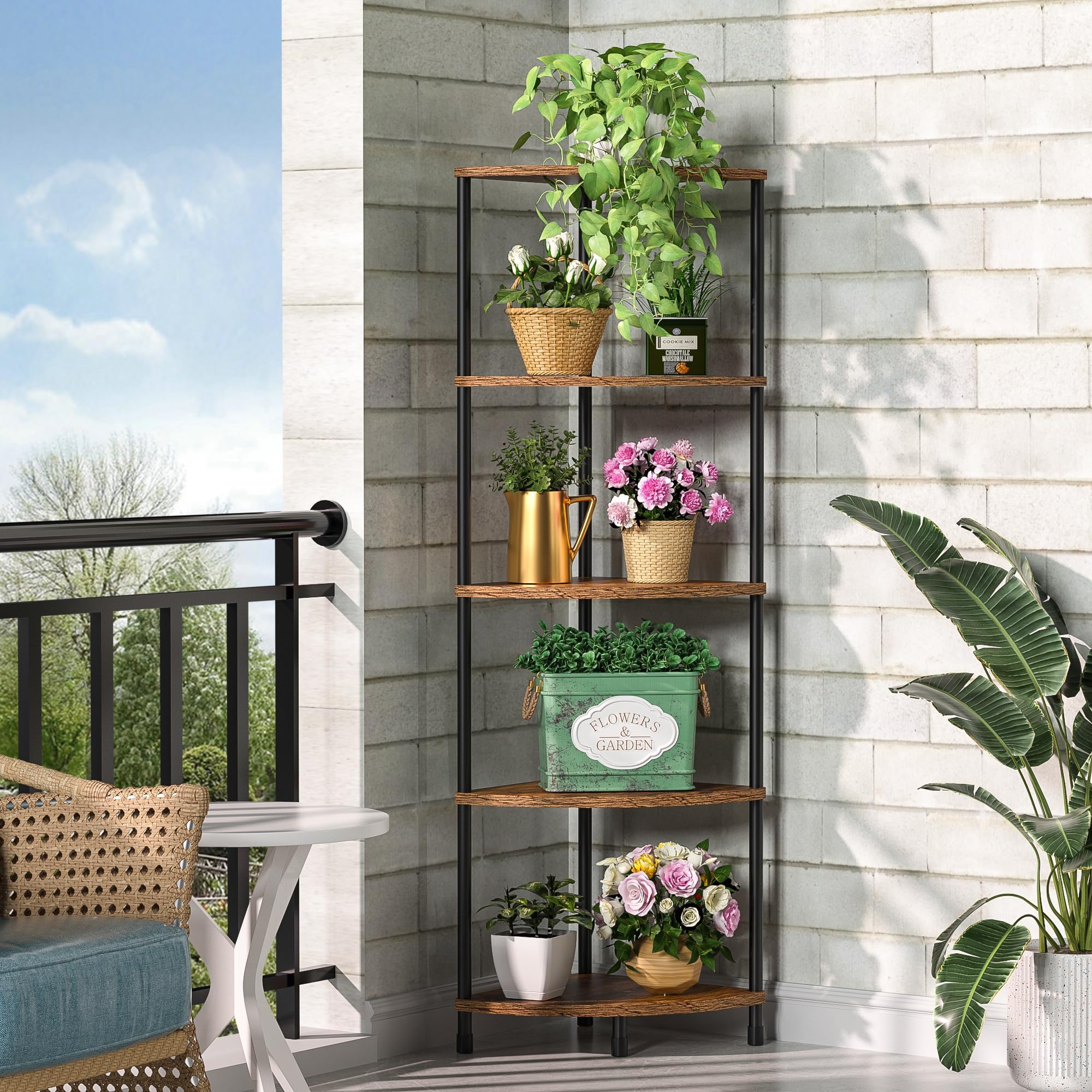 Amazon.com: Greatseas Corner Plant Stand Shelf, 5 Tier Tall Shelf Plant ...