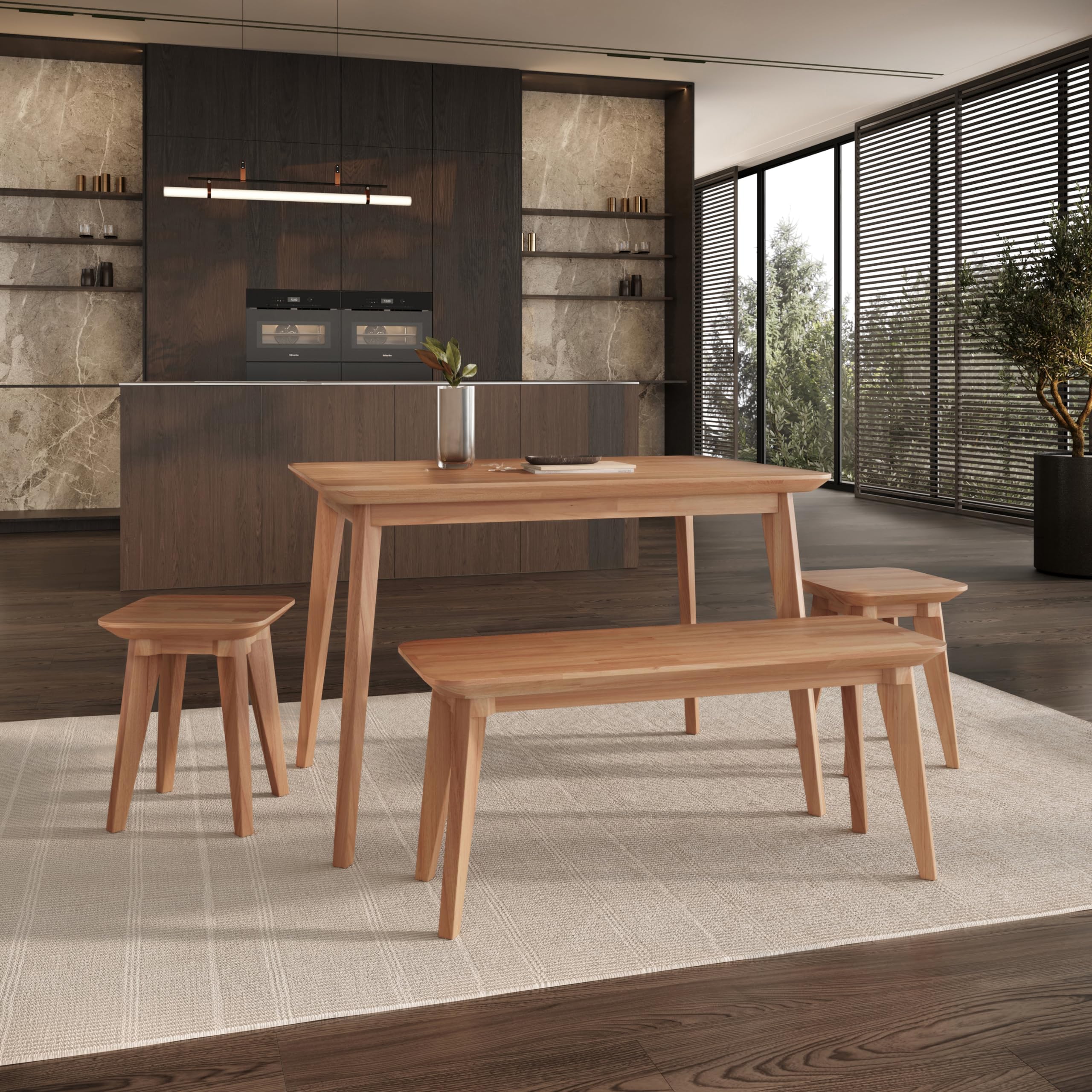 Krok Wood Ausziehbare Tisch London aus Massivholz in 160x90х75 cm (220 ...