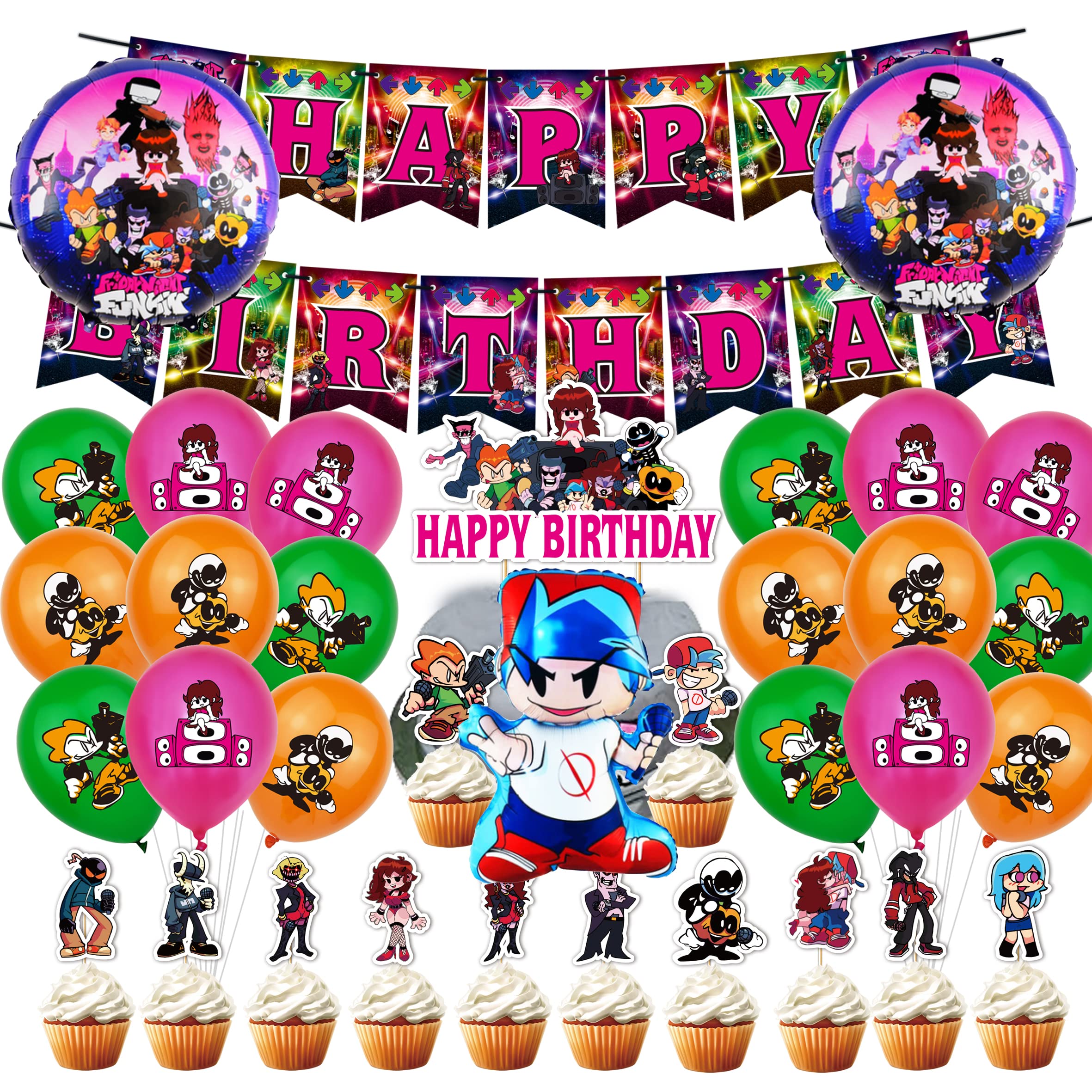 Buy 35Pcs Friday Night Funkin Birthday Party Supplies and Decorations ...