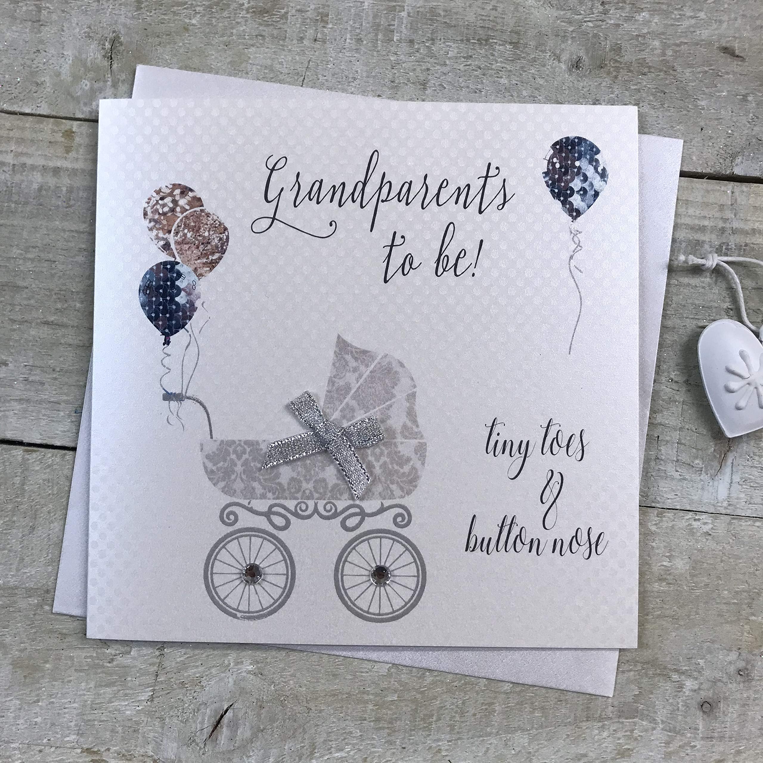 Grandparents to be Congratulations Handmade Baby Card by WHITE COTTON ...