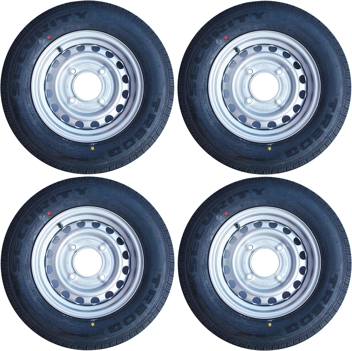 4 x 165R13C 96/94R 165 x 13 inch 8 ply trailer tyre on 4 stud 5.5 inch ...