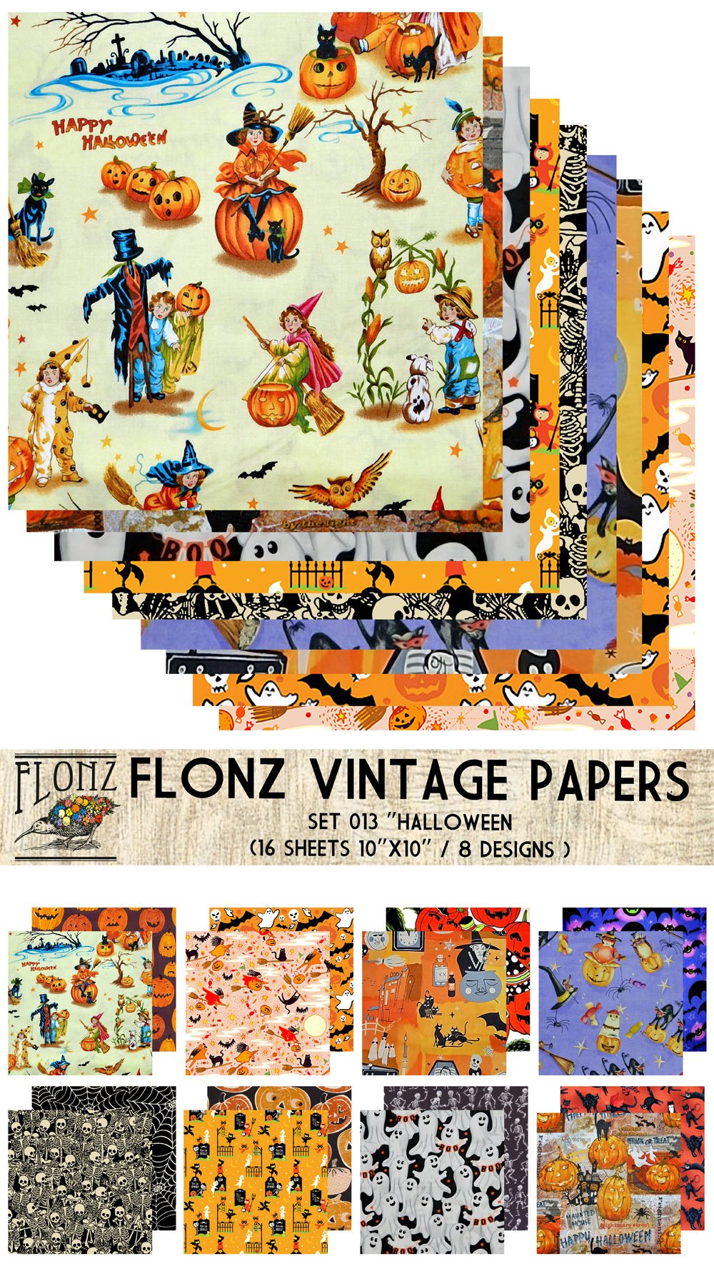 Vintage Halloween Scrapbook Paper