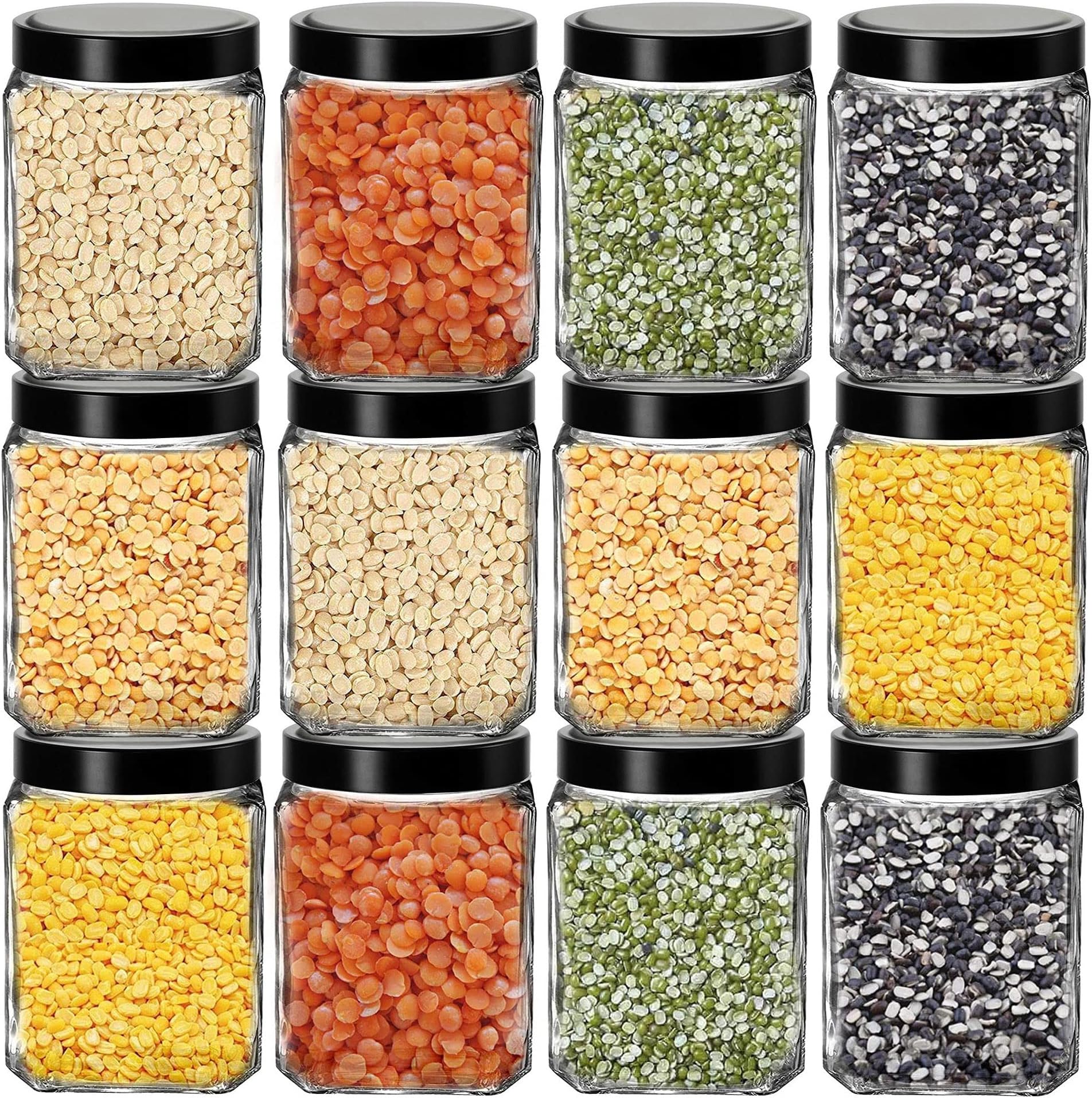 MACHAK Glass Storage Jars with Lids Food Storage Jars Canisters Kitchen ...