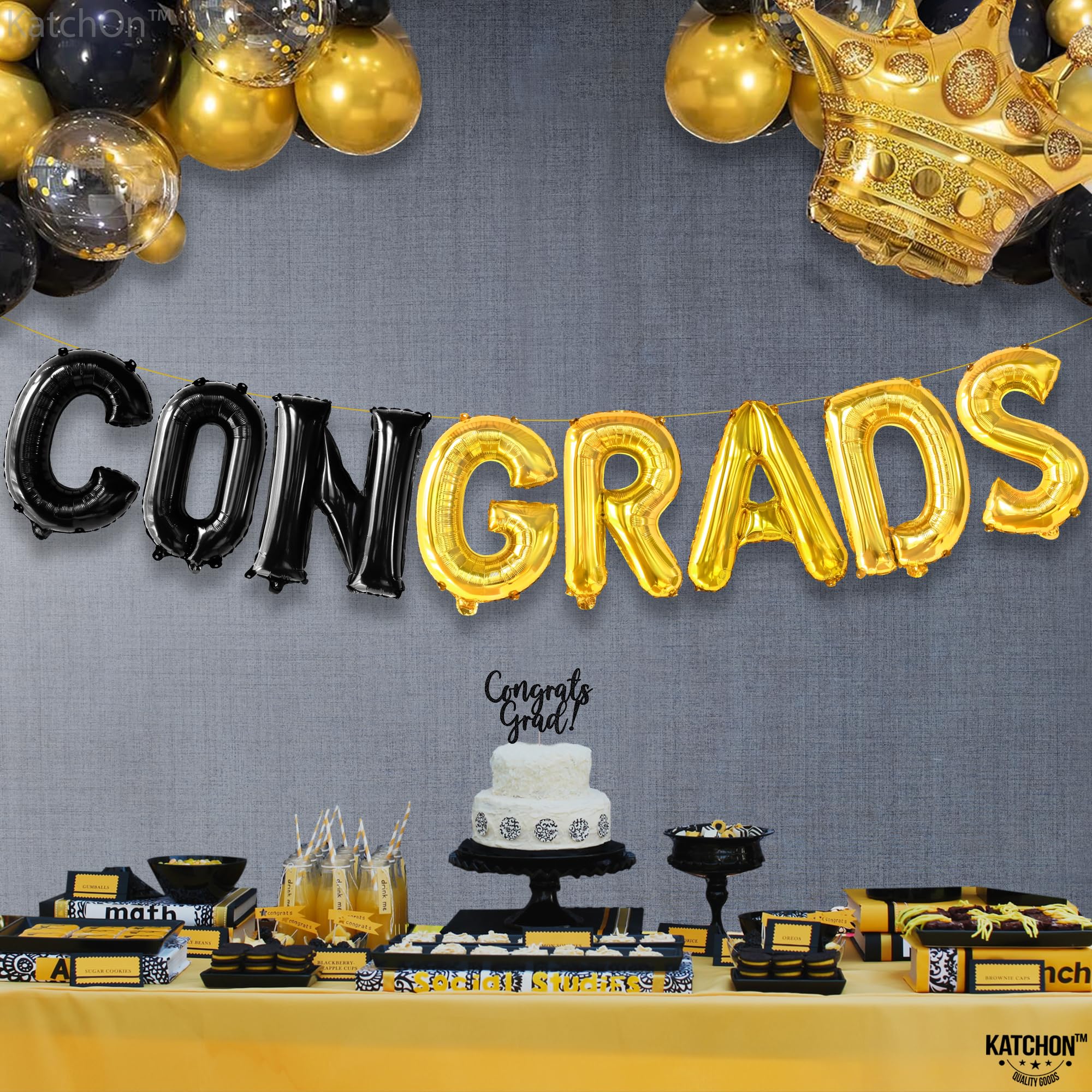 Snapklik Black And Gold Congrats Balloon 16 Inch Congrats Grad