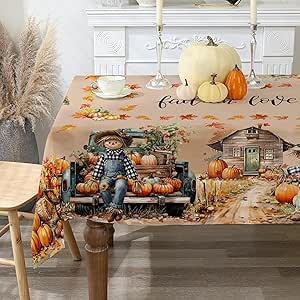 Amazon.com: cusugbaso Fall Tablecloth 60x120 for Recatangle Table ...