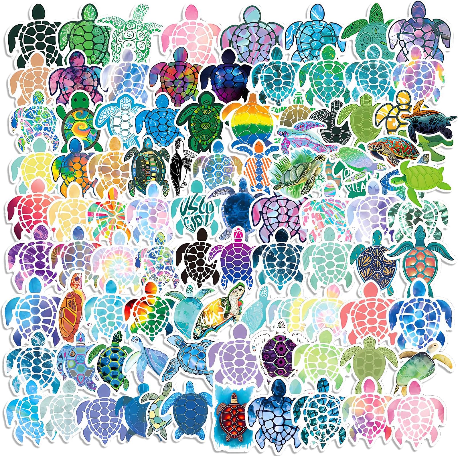 Amazon.com: 100 PCS Sea Turtle Stickers| Vinyl Waterproof Stickers for ...