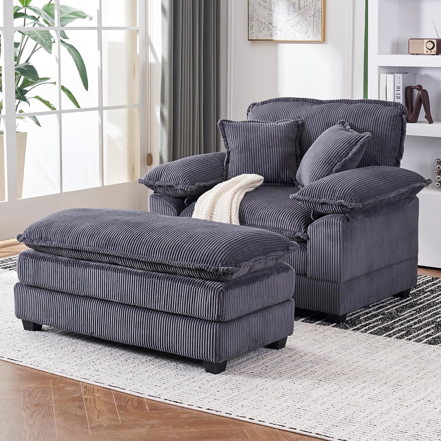 Amazon.com: LuxyHoom 56.3'' Oversized Chaise Lounge Indoor, Wide ...