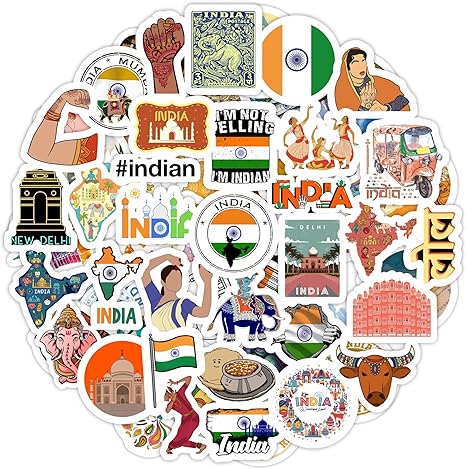 Amazon.com: India Stickers for Water Bottle and Laptop - India Party ...