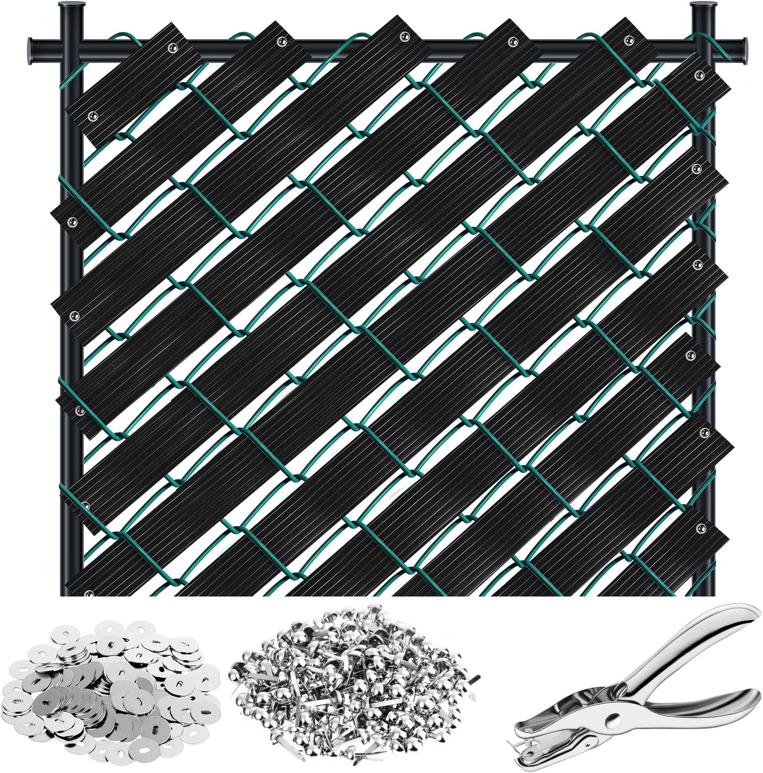 Amazon.com : 262. 45ft Chain Link Fence Privacy Slats and 302Pcs Button ...
