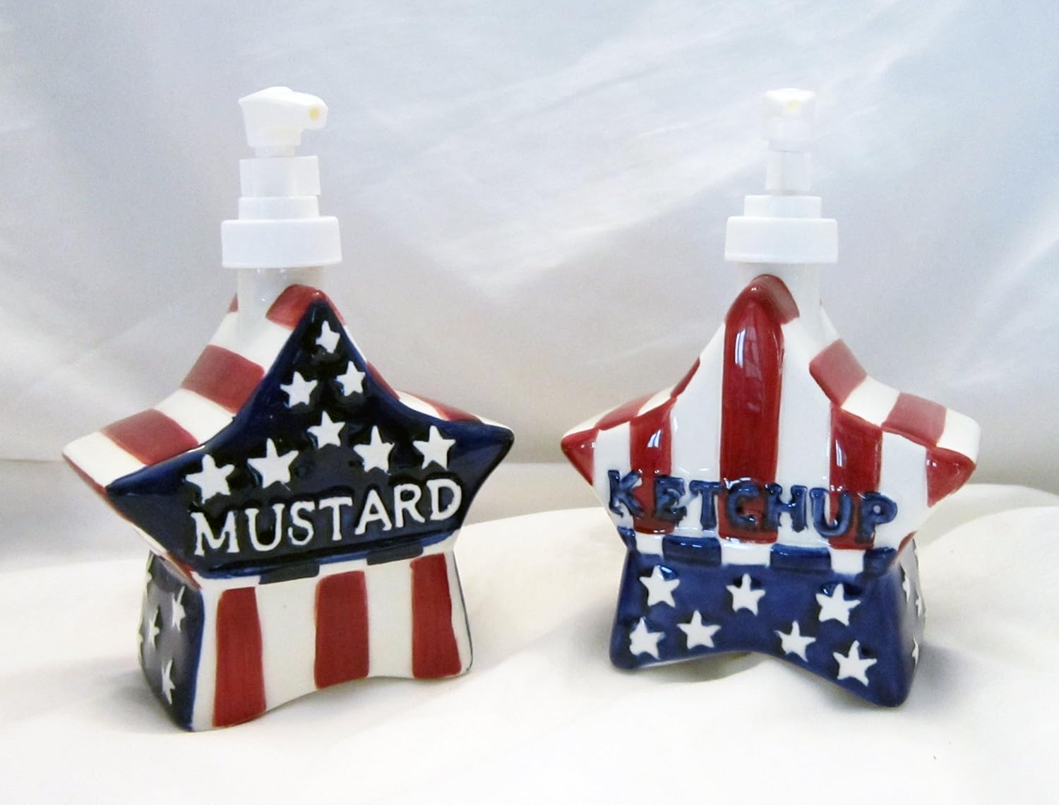 Amazon.com : Boston Warehouse Star Mustard & Ketchup Pumps, Set of 2 ...
