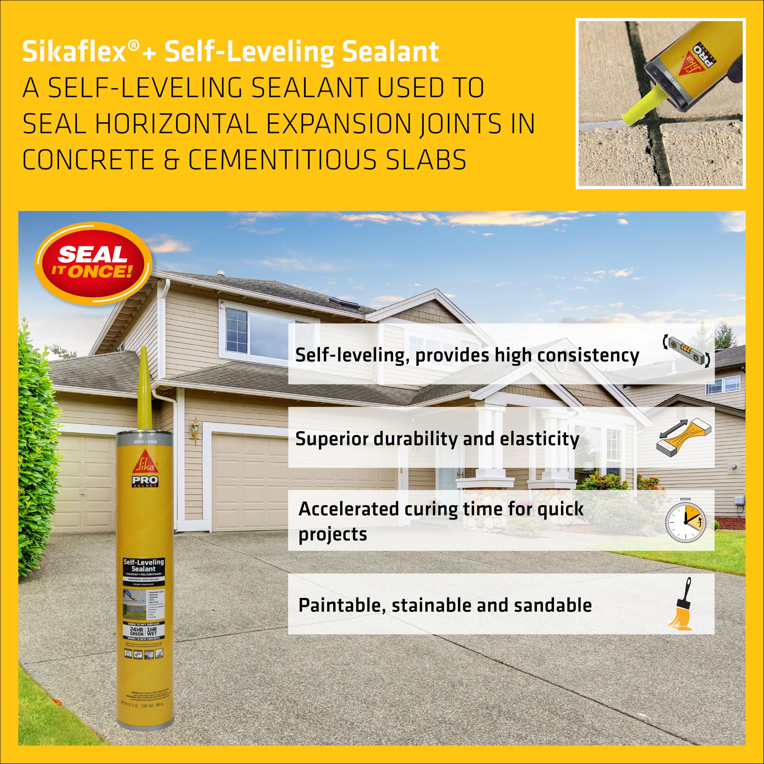 Snapklik.com : Sikaflex Self Leveling Sealant, Gray, Polyurethane, 29 ...