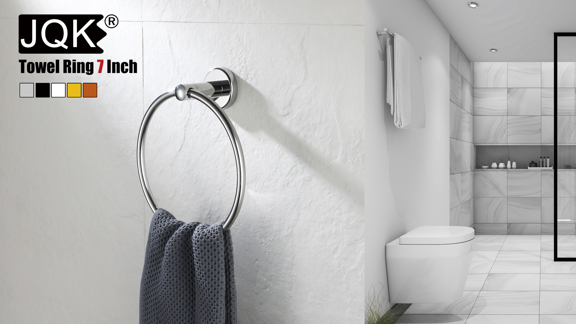 Watch JQK Bathroom Towel Ring 7" 5 colors, TR130 on Amazon Live