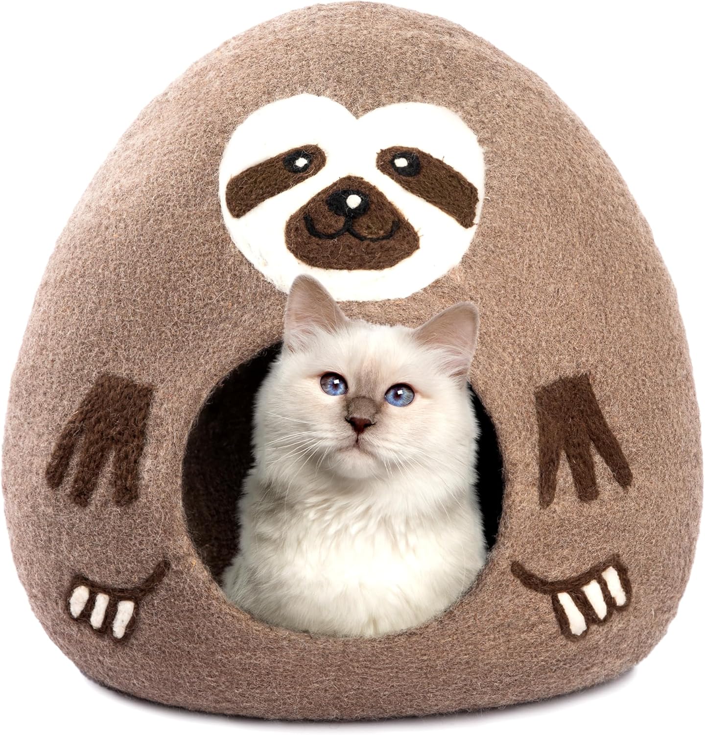 Amazon.com : Luxurious Eco-Friendly Merino Wool Cat Cave Bed Sloth ...