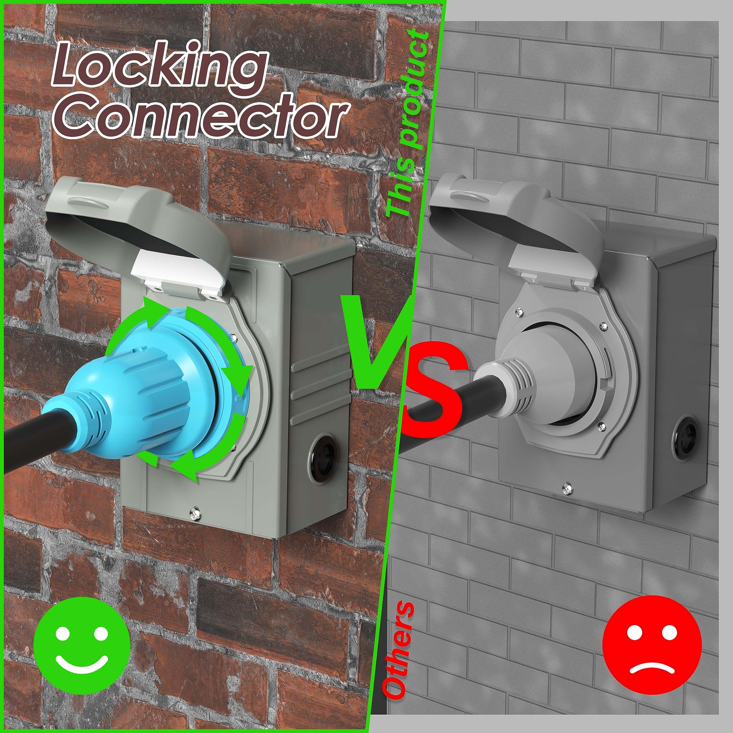 Snapklik.com : CircleCord 4 Prong 50 Feet 30 Amp Generator Extension ...